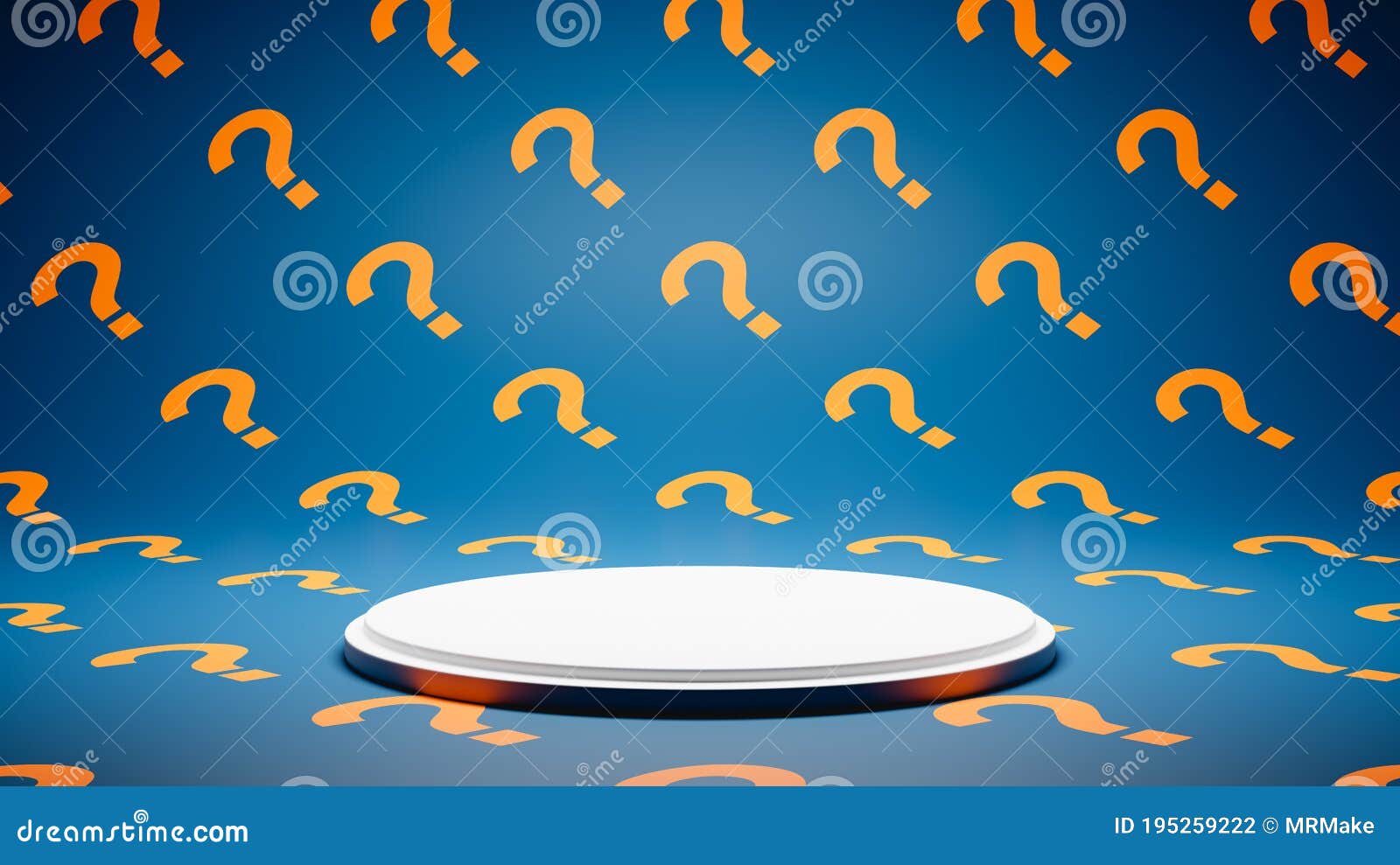 Empty White Platform on Question Mark Pattern Studio Background Stock ...