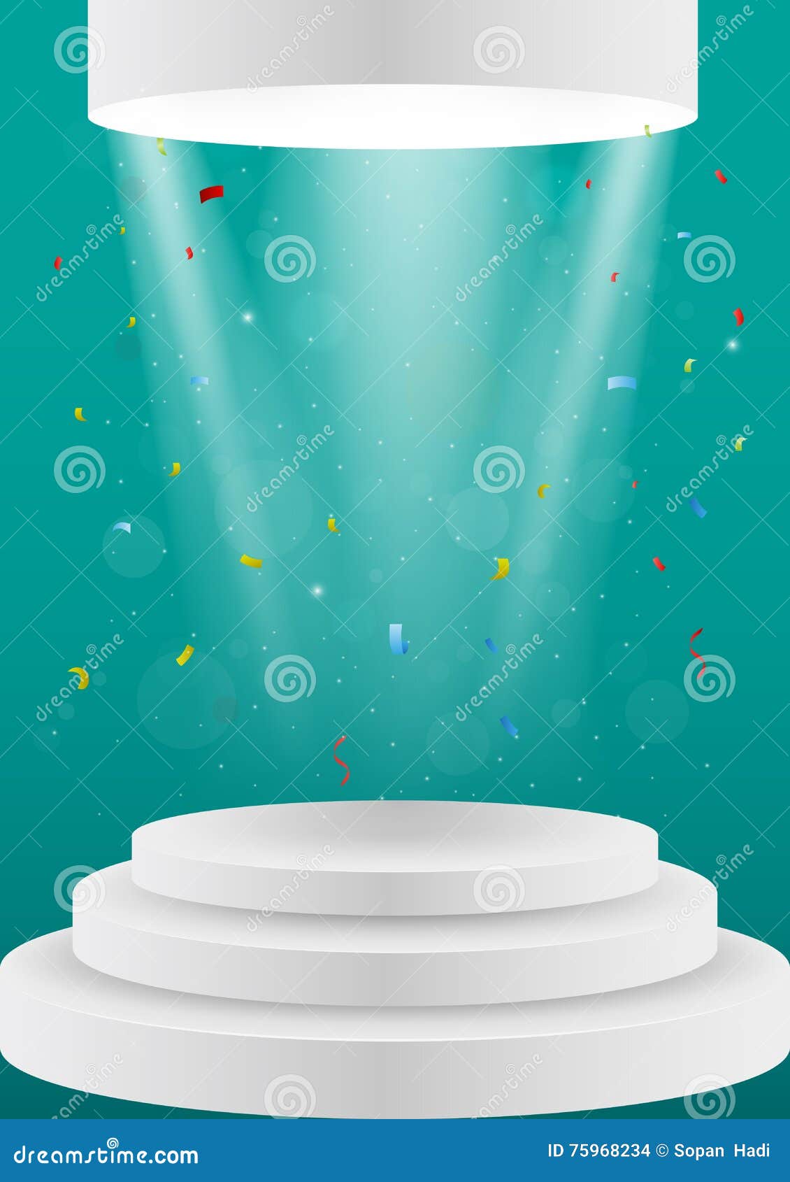 Empty White Podium with Light Stock Vector - Illustration of exposition ...