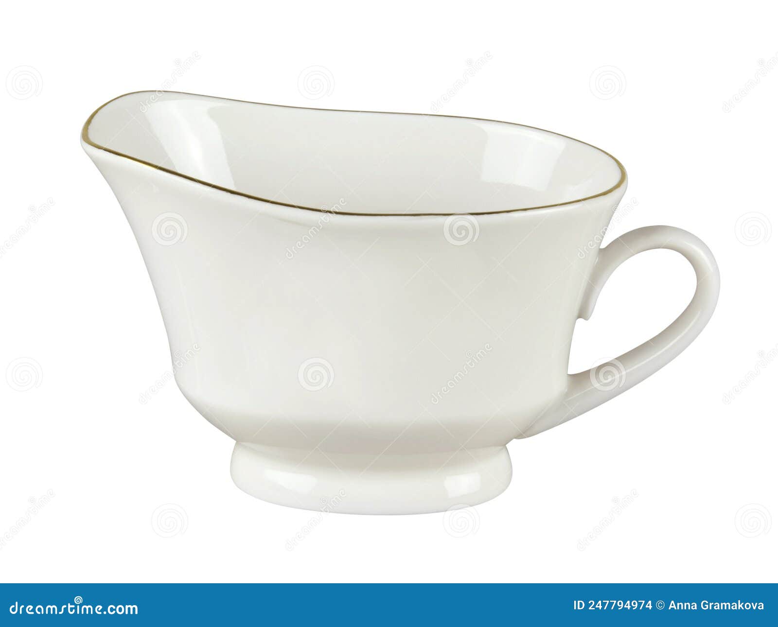 Empty White Porcelain Milk Pitcher Isolated on White Stock Photo ...