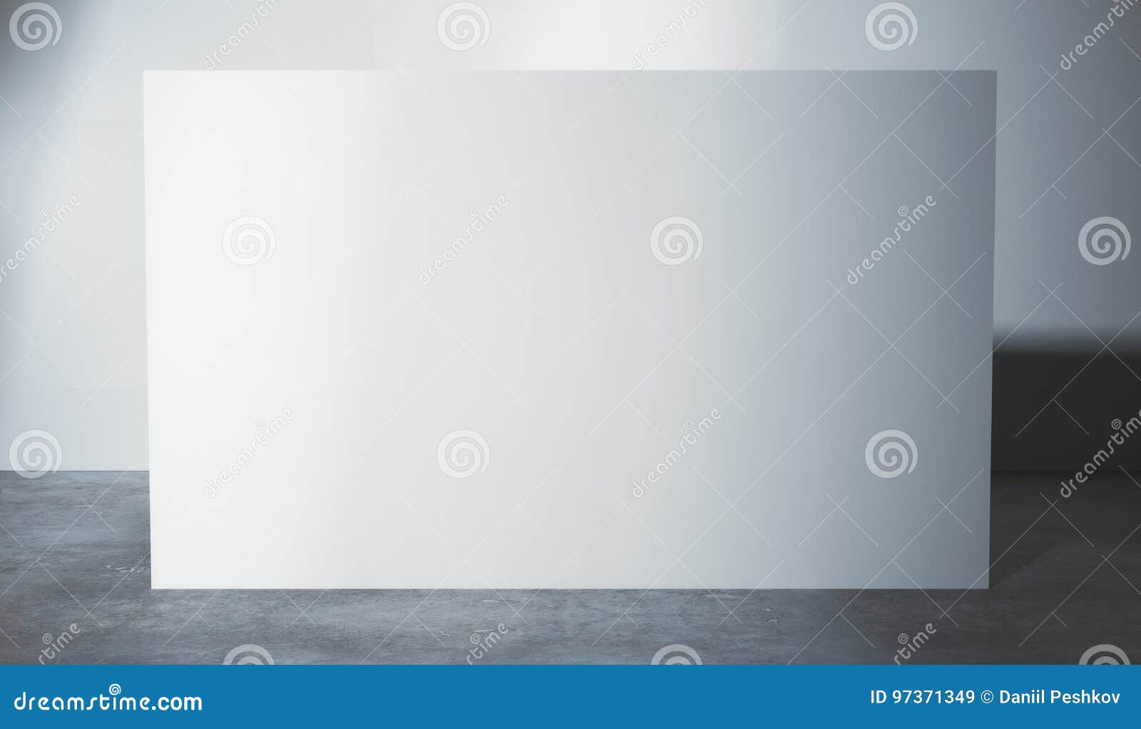Empty white poster in room stock illustration. Illustration of ...