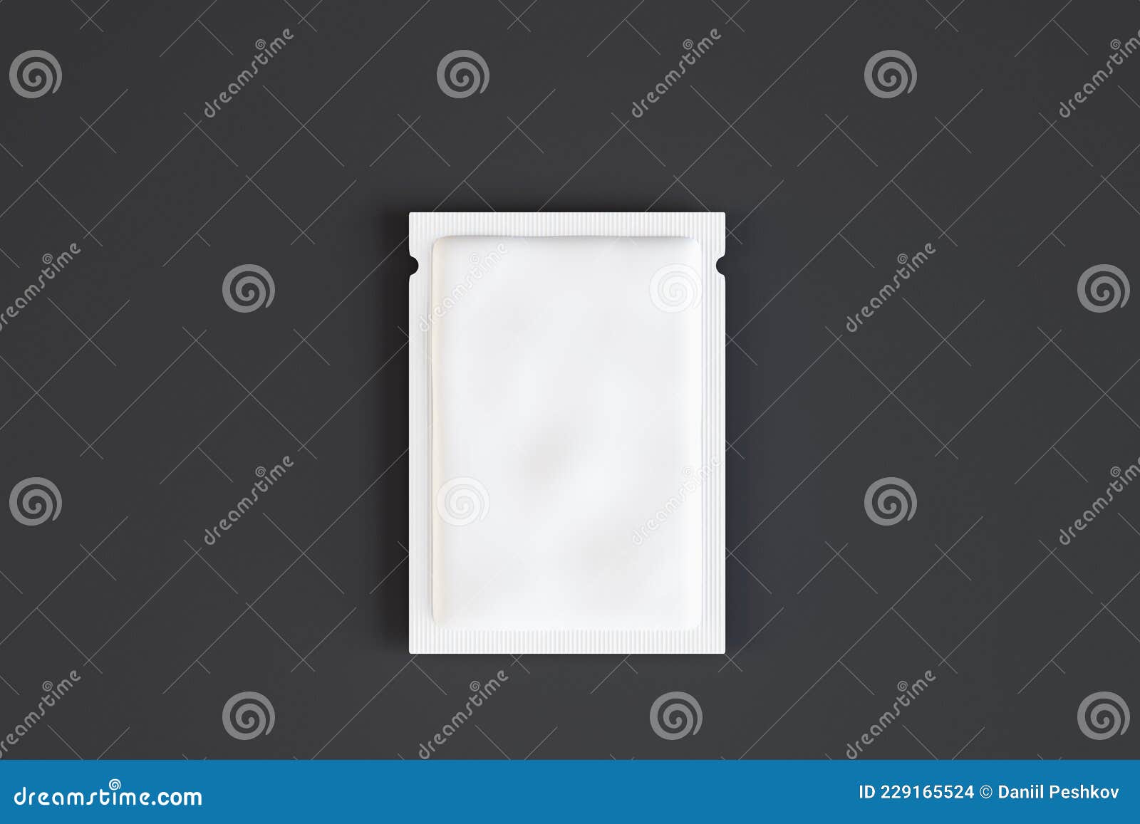Empty White Product Packet on Dark Background. 3D Rendering Stock ...