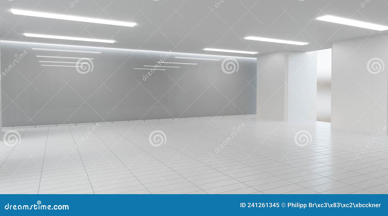 Empty White Production Hall Laboratory Science Lab Technology Office 3d ...