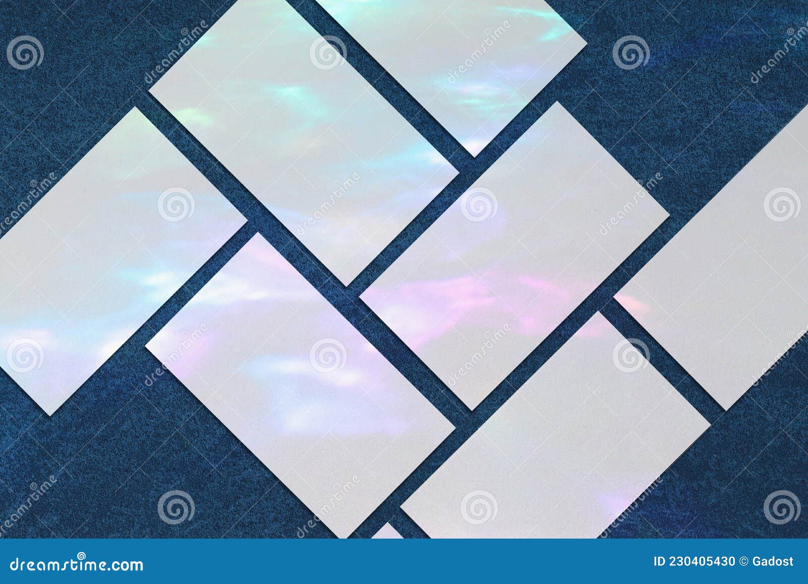 Empty White Rectangle Poster Mockups with Diagonal Shadow Stock Photo ...