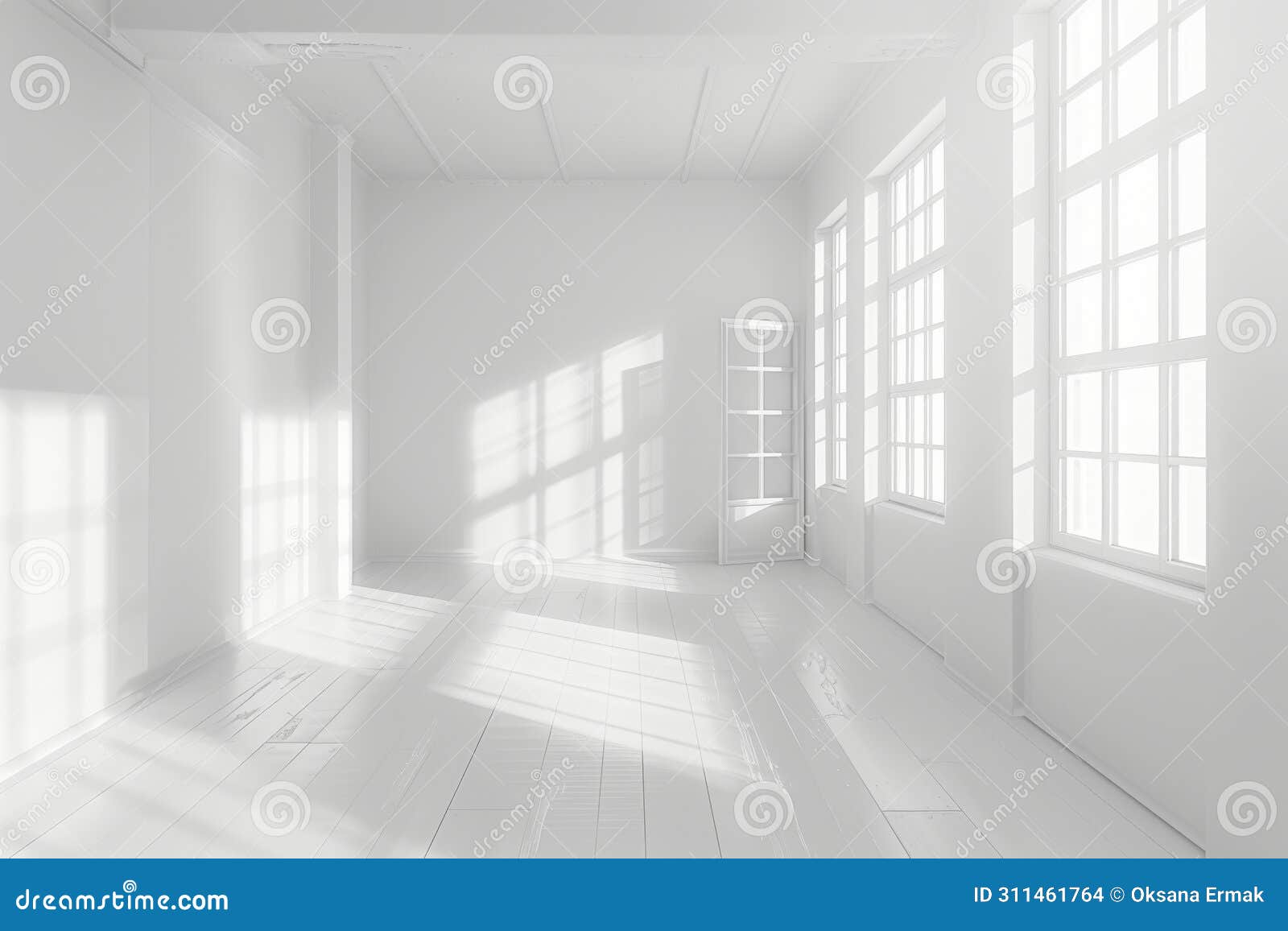 Empty White Room Background, Clean Blank Interior Mockup, Empty Space ...