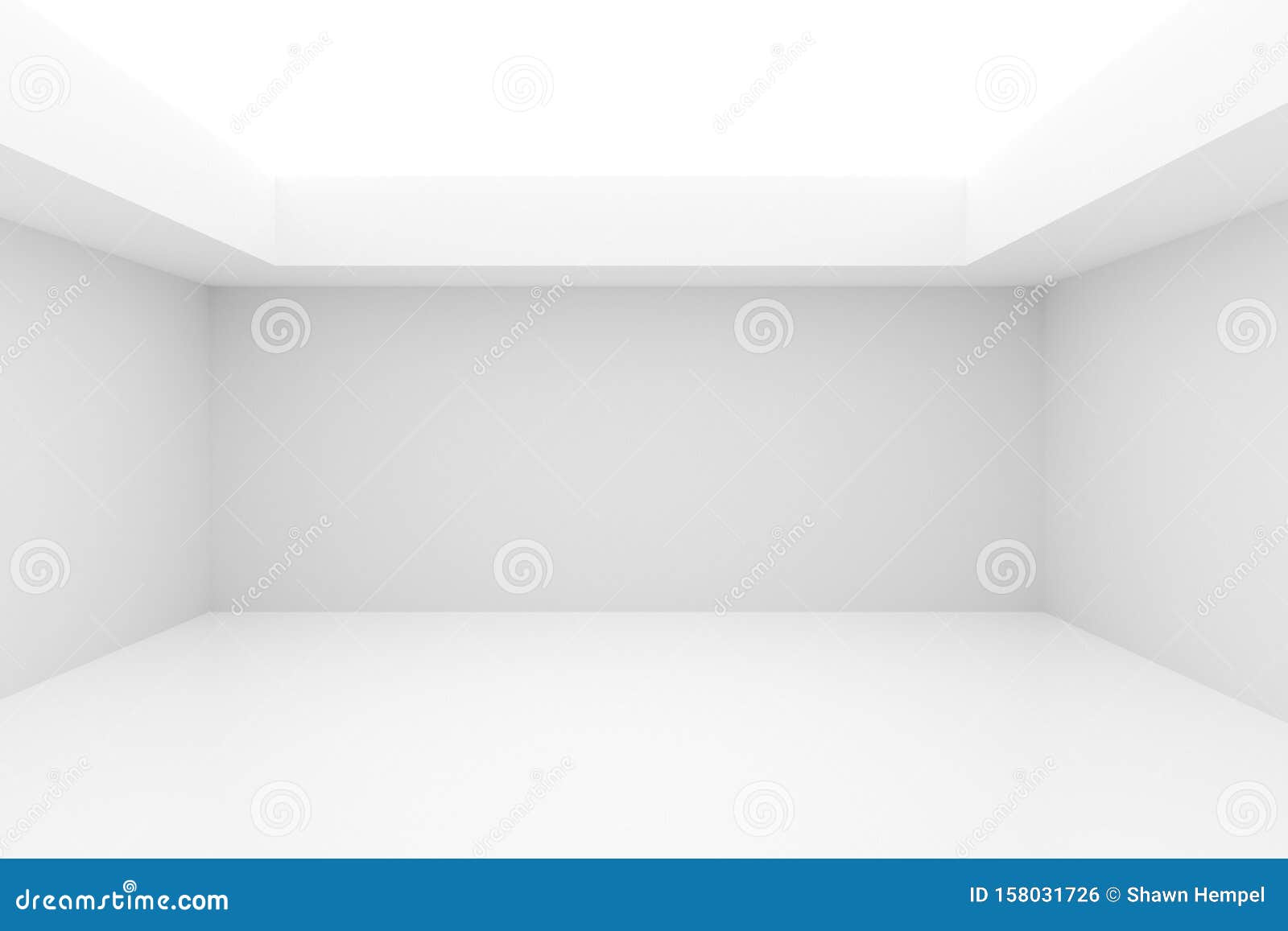 Empty White Room with Indirect Lighting from the Ceiling - Gallery or ...