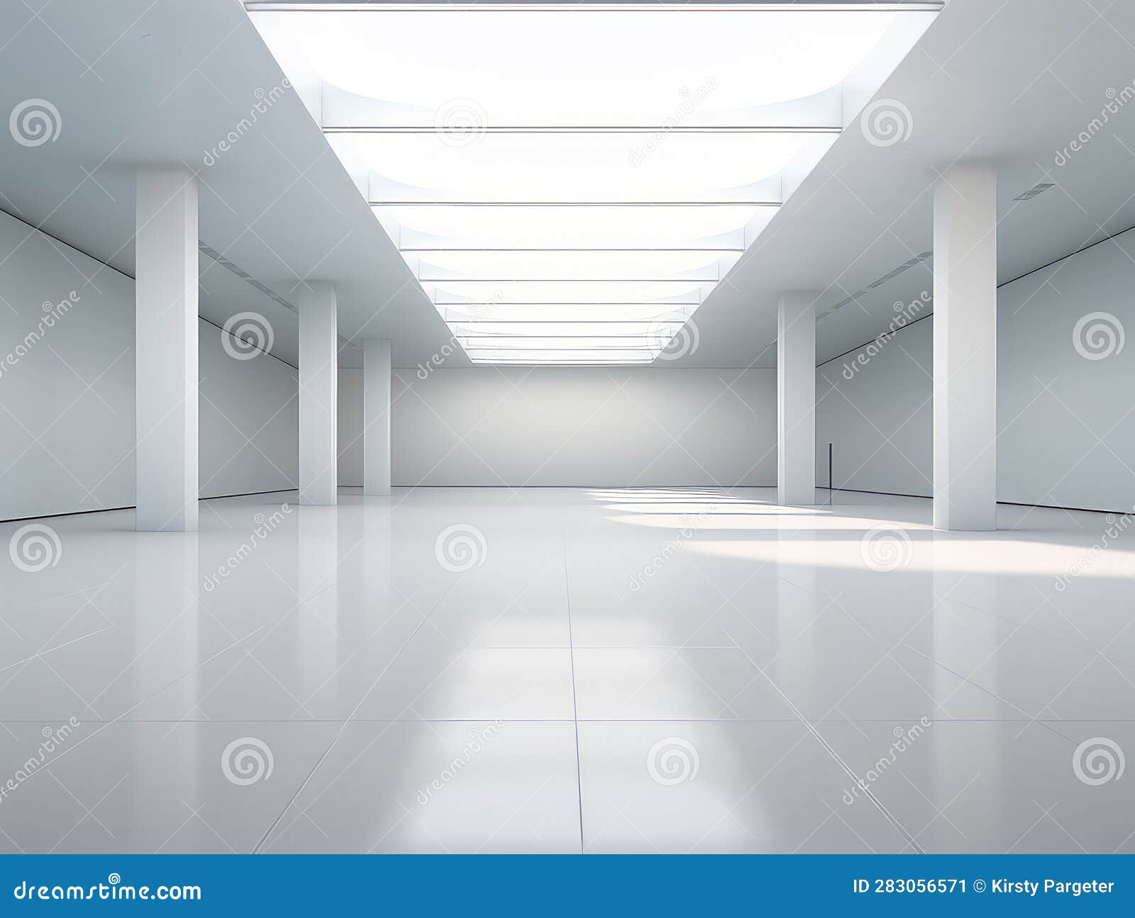 Empty White Room Interior , Clean Lines, Open Space Stock Illustration ...