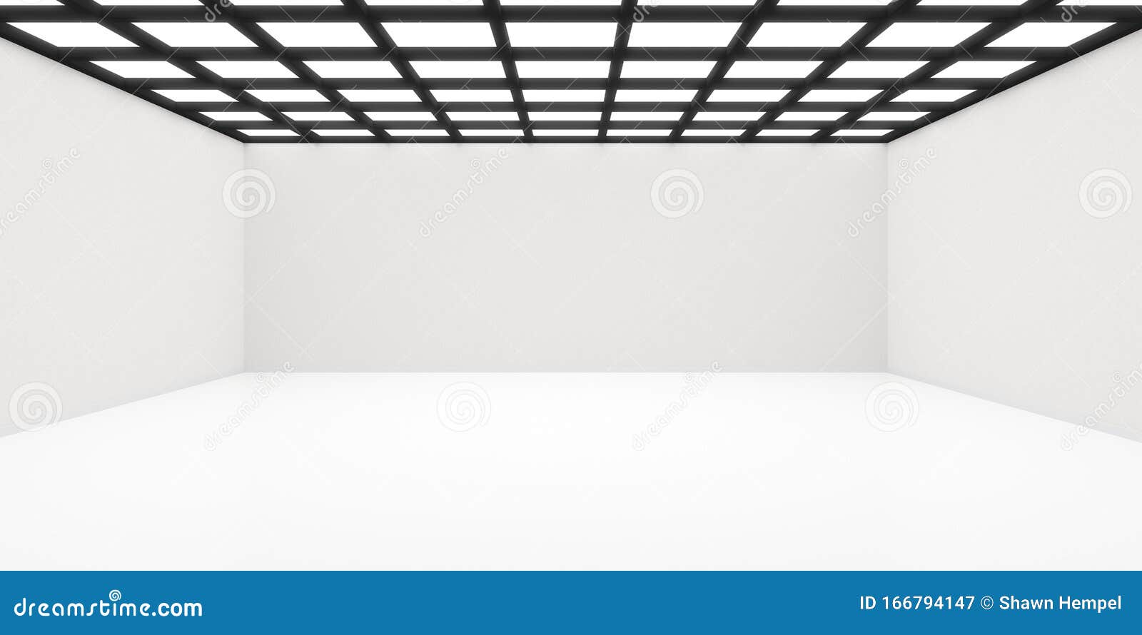 Empty White Room with Lighting from the Ceiling - Gallery, Museum ...