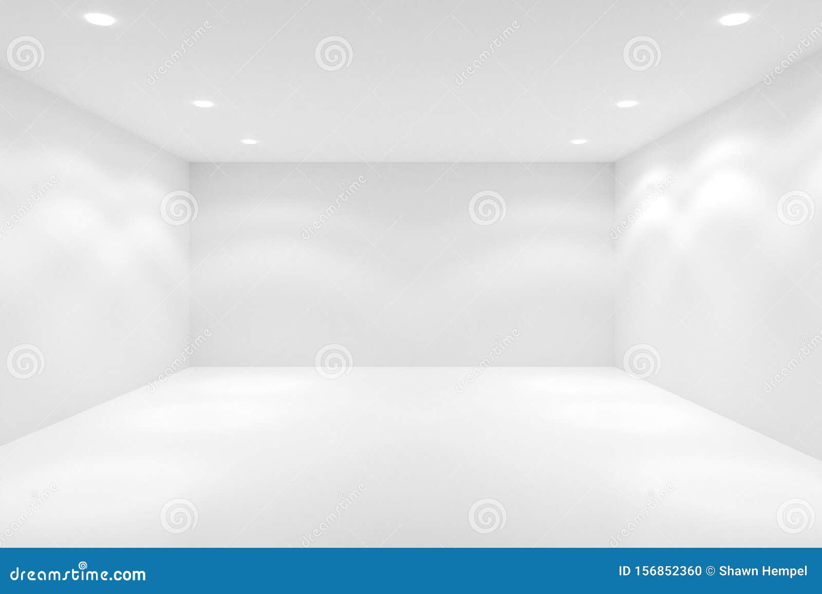 Empty White Room with Spotlights in the Ceiling - Gallery or Modern ...