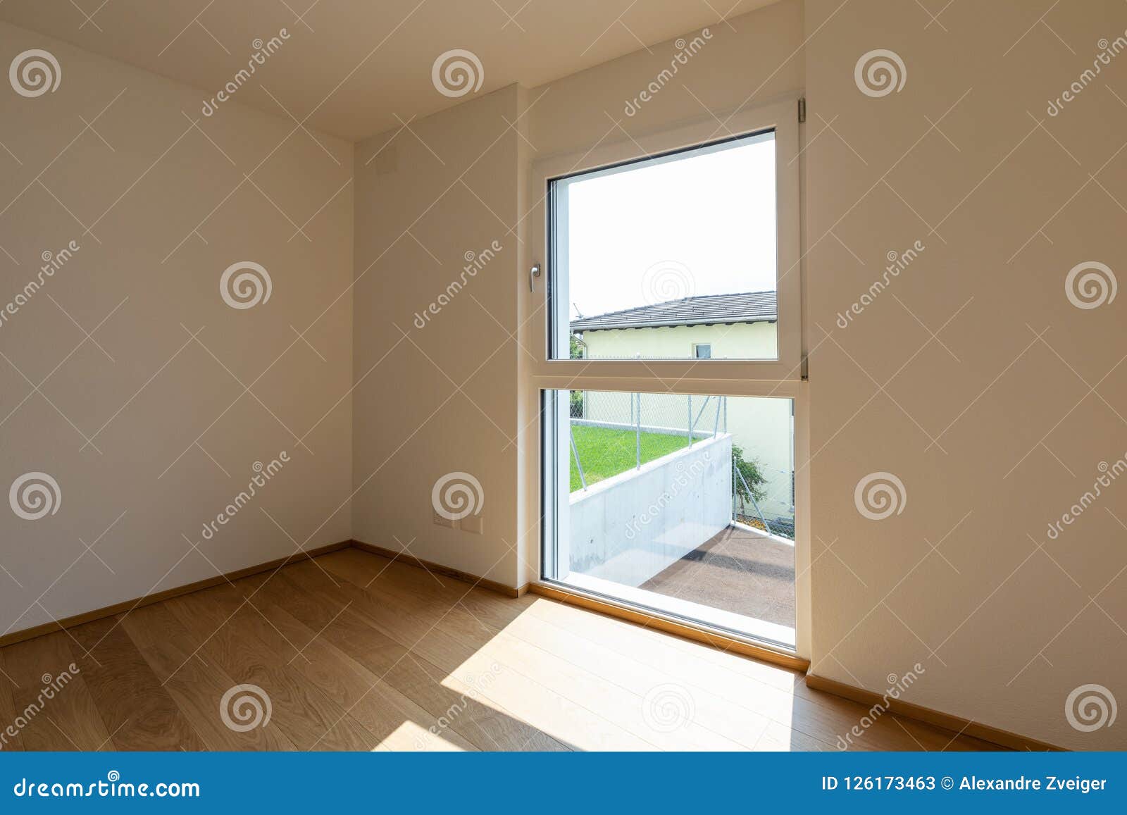 Empty White Room with Window, Concept Stock Image - Image of view, copy ...
