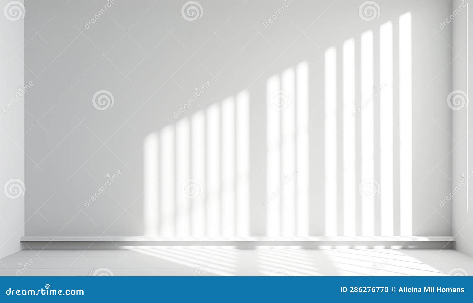 Empty White Room with Window Light Projected on the Wall. AI Generated ...