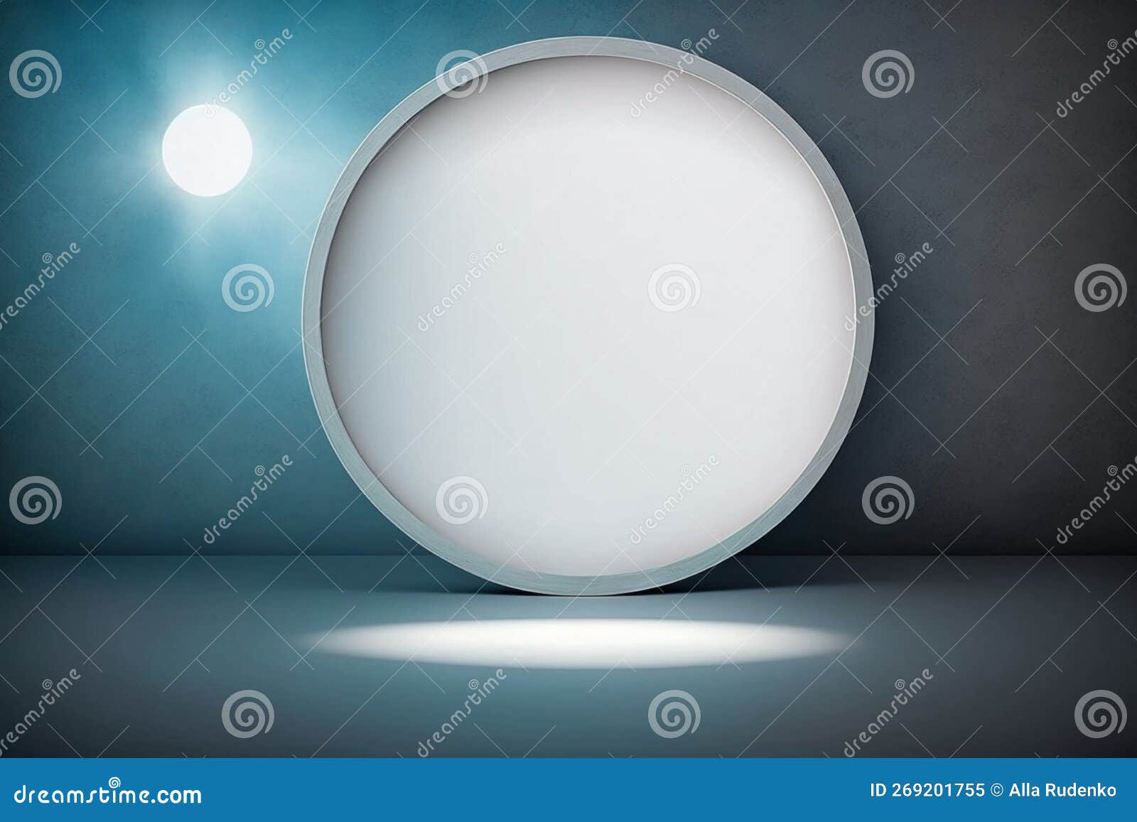 Empty White Round Layout on Grey Background. AI Generated Stock ...