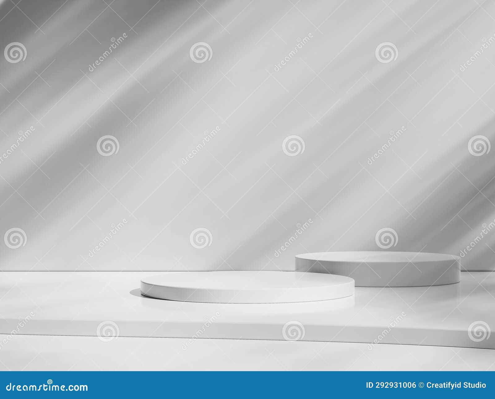 Empty White Round Podium, Modern Pedestal and Platform, Stand Stage ...