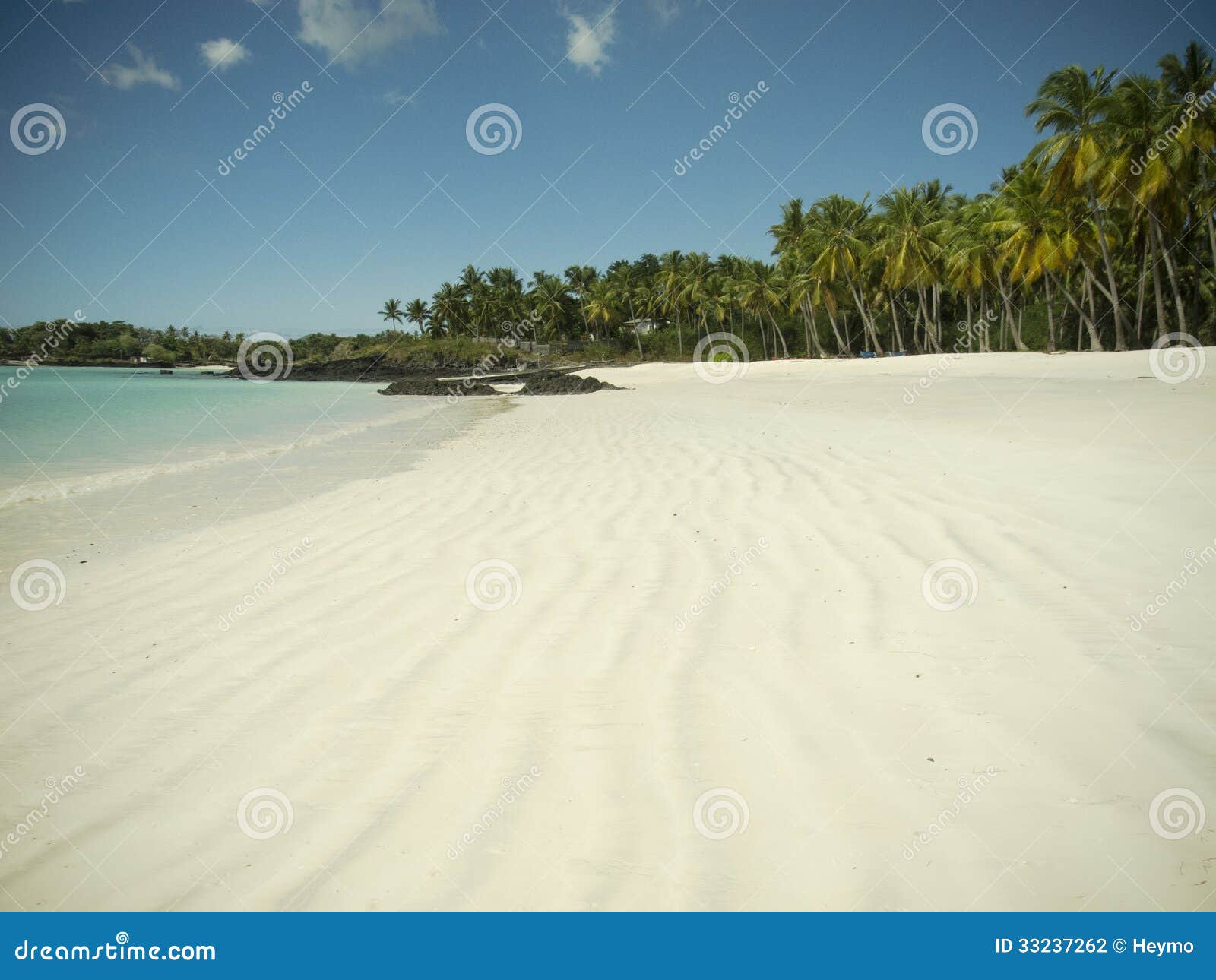 Empty White Sand Beach on Paradise Island Stock Photo - Image of africa ...