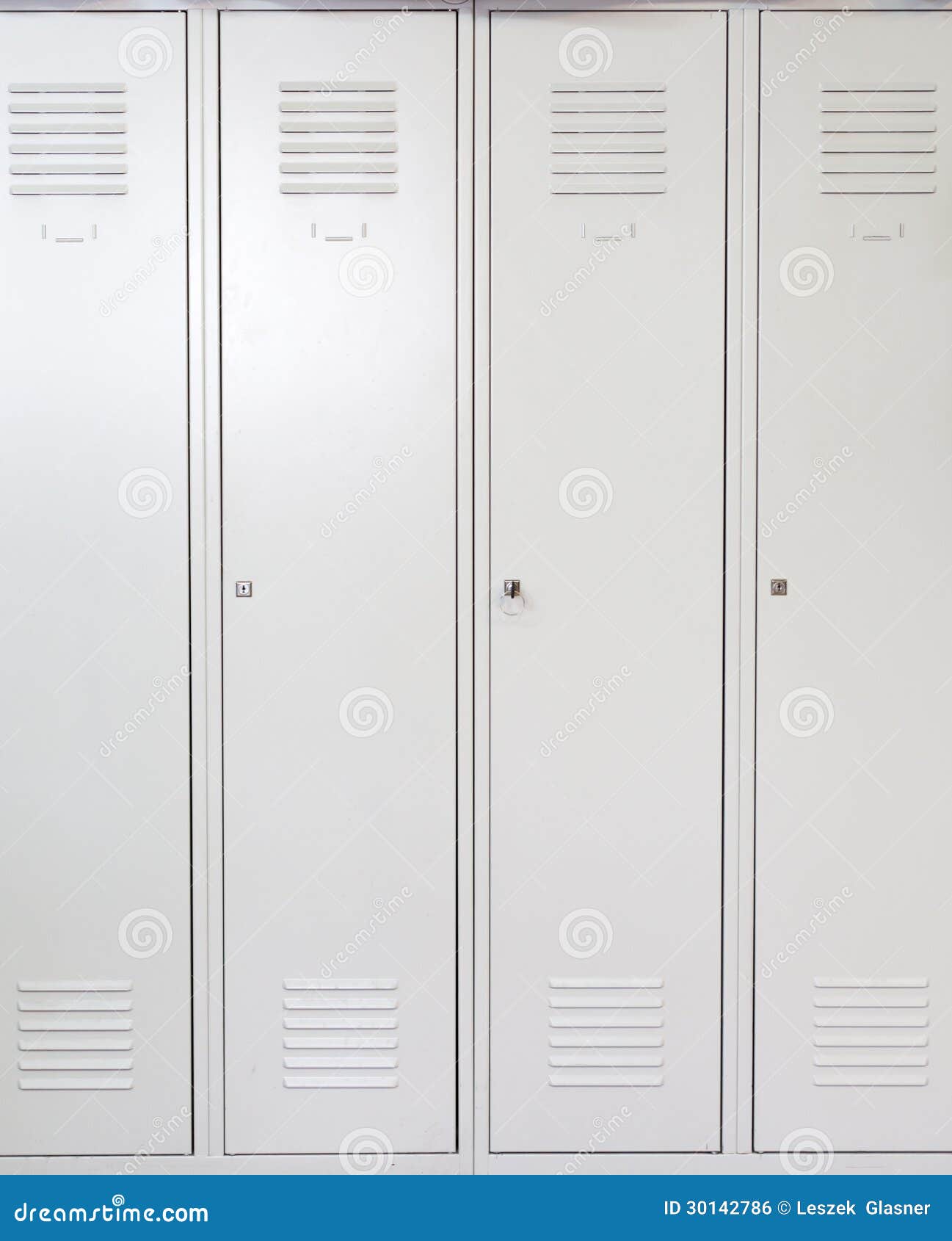 Empty White School Metal Lockers Royalty Free Stock Image - Image: 30142786