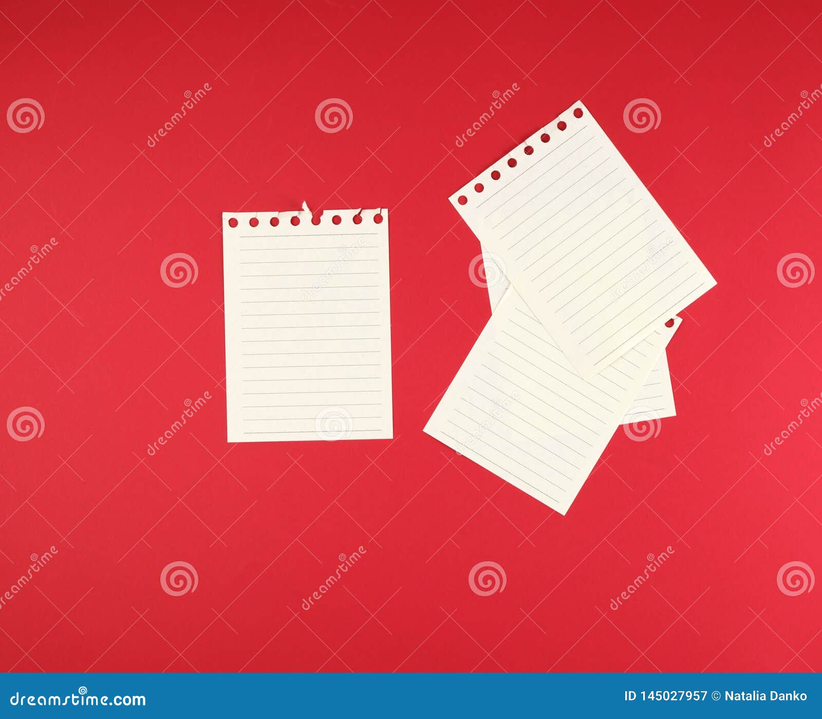 Empty White Sheets in a Line Torn Out of Notepad Stock Image - Image of ...