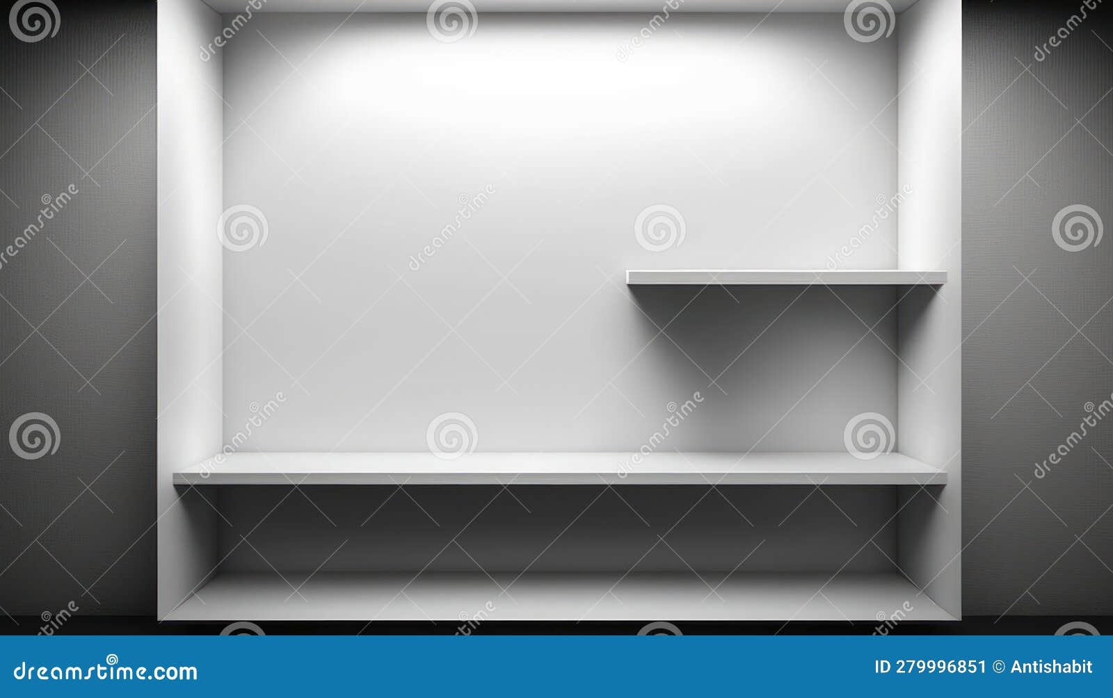 Empty White Shelf, with Multiple Levels. Mockup Stock Illustration ...