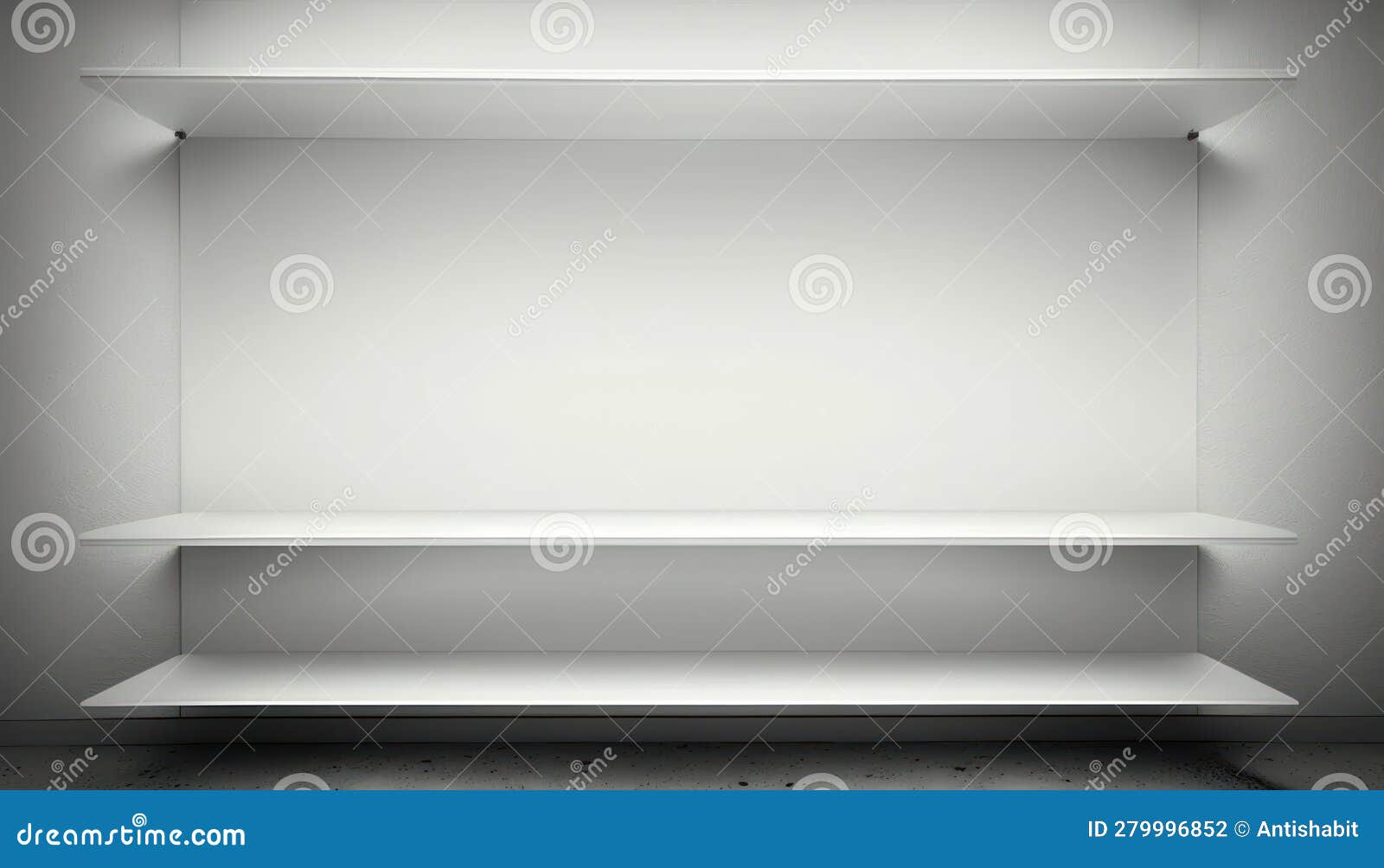 Empty White Shelf, with Multiple Levels. Mockup Stock Illustration ...