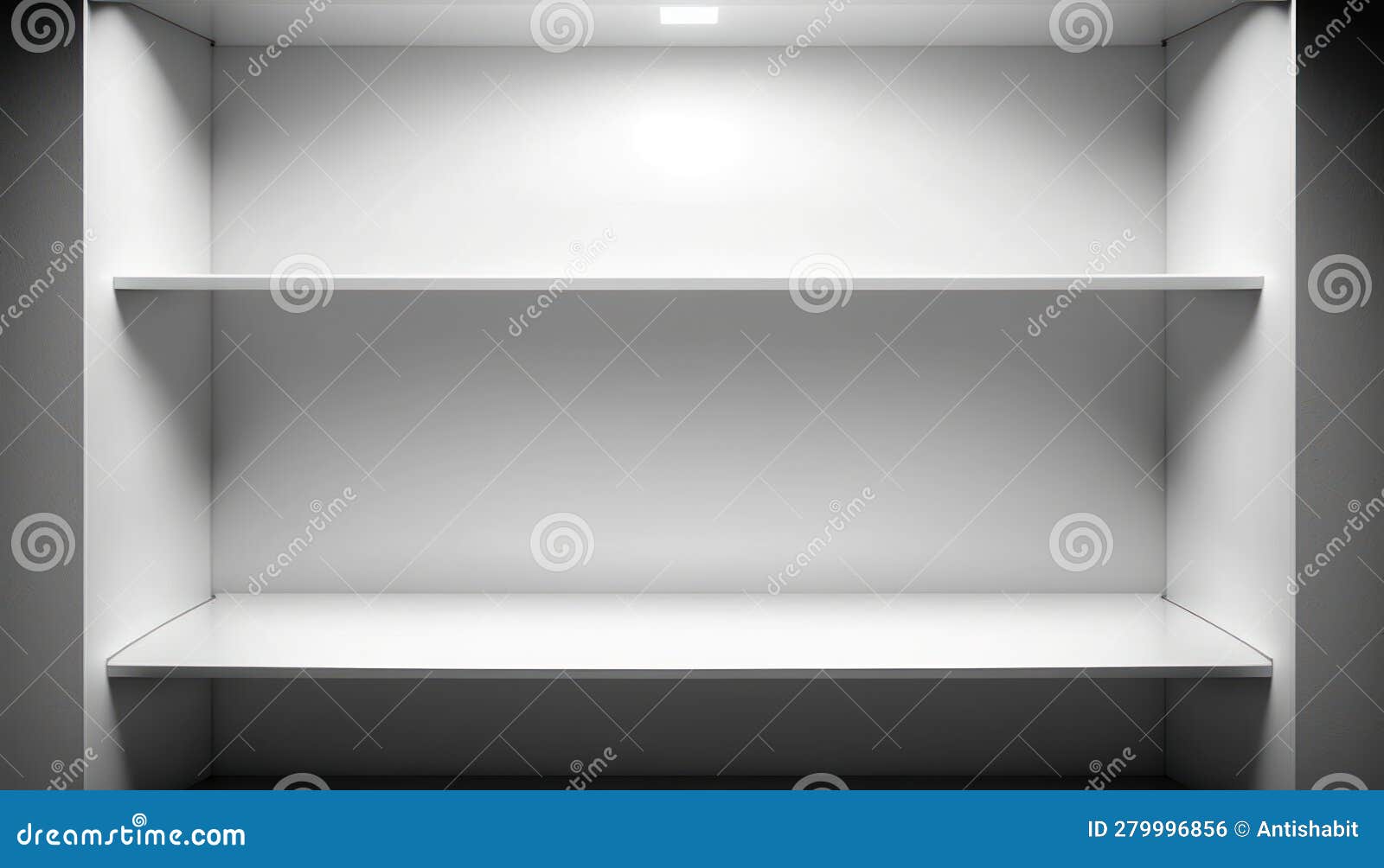 Empty White Shelf, with Multiple Levels. Mockup Stock Illustration ...