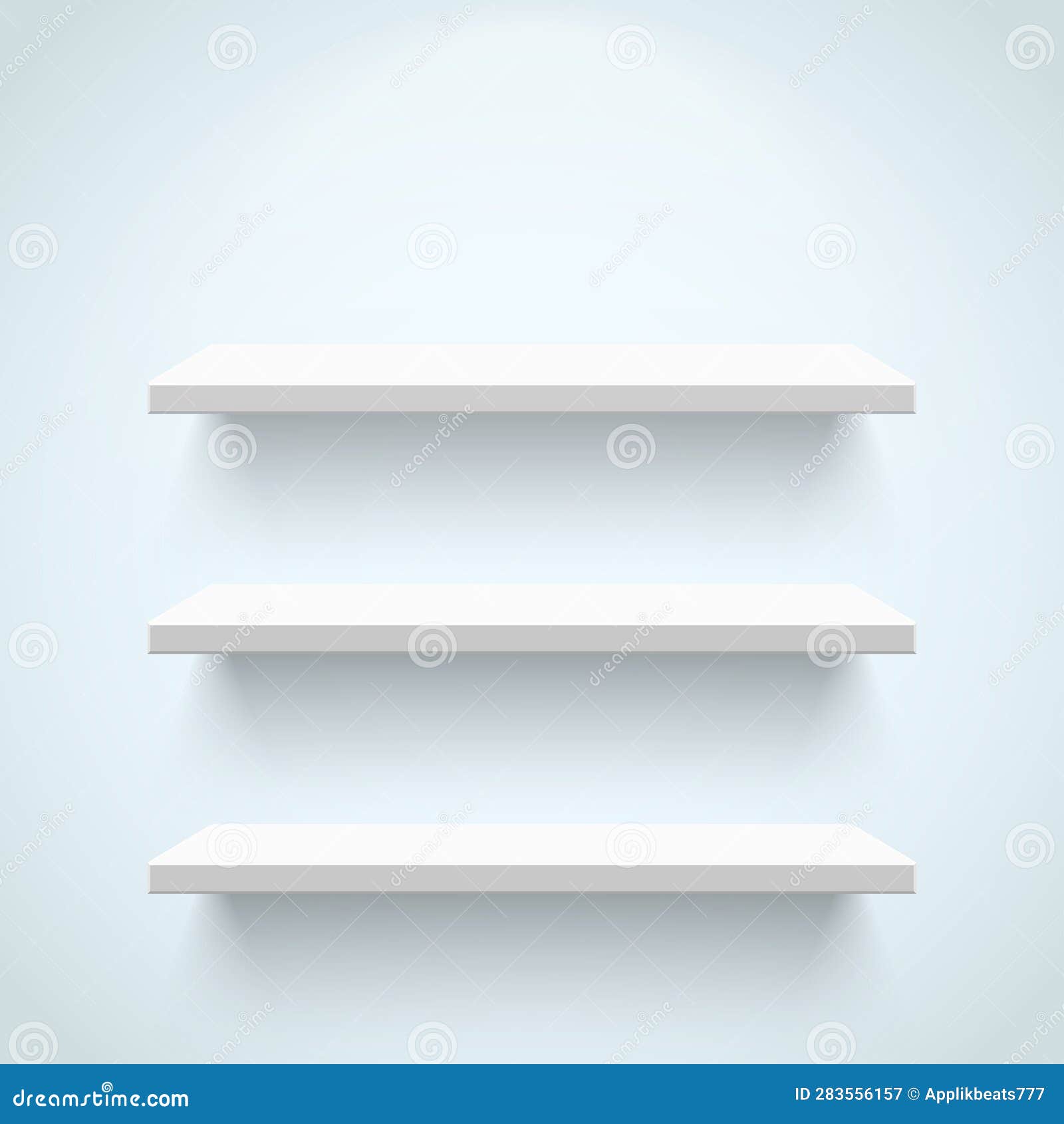 Empty white shelves stock vector. Illustration of installation - 283556157