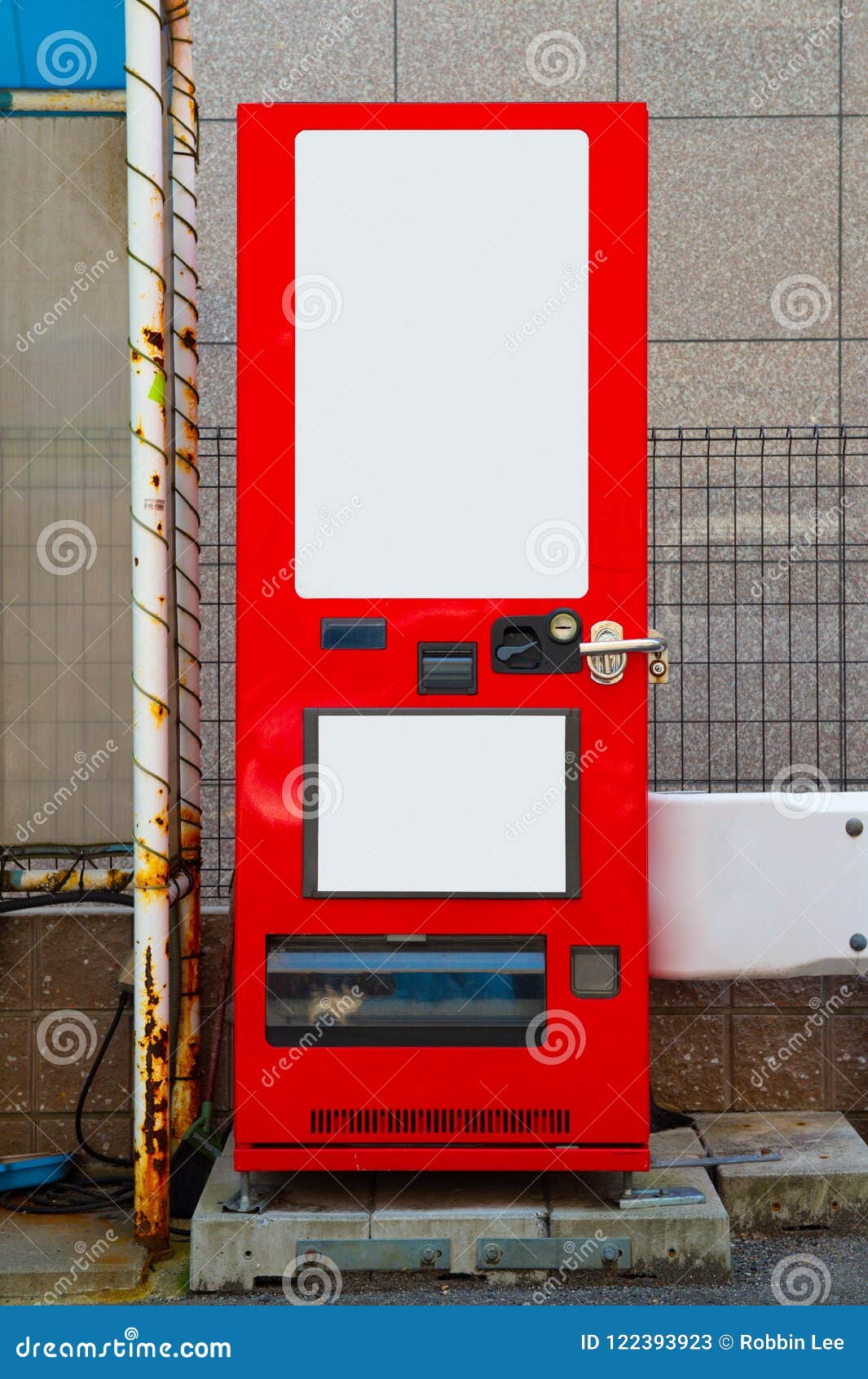 Empty White Shelves of Vending Machine Stock Image - Image of button ...