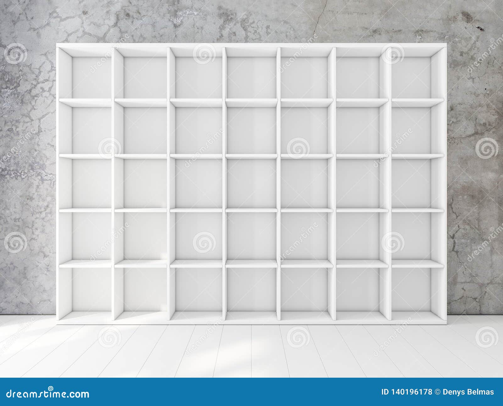 Empty White Shelving Unit in Interior, Bookshelf Mockup Stock ...