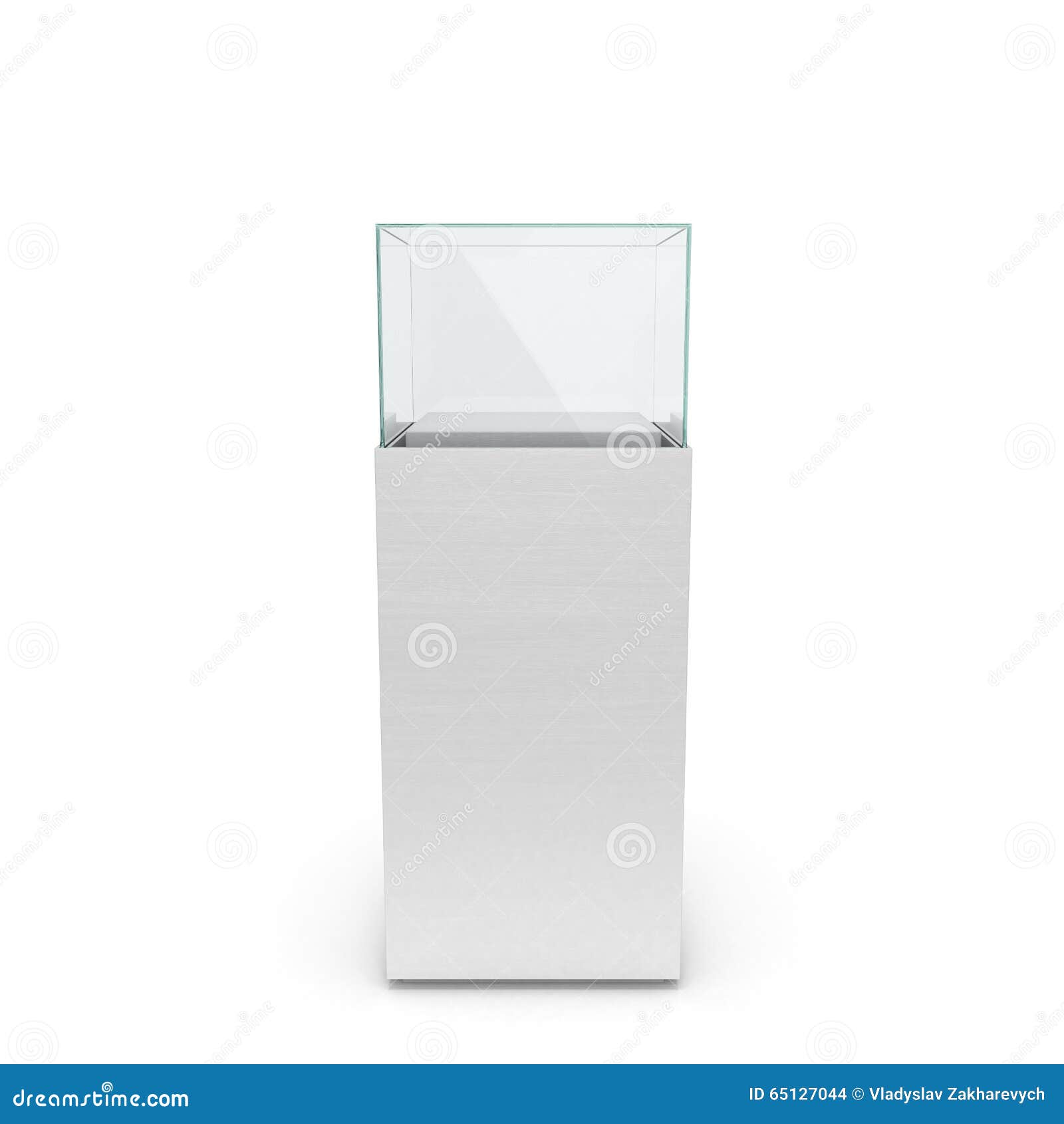Empty White Showcase with Pedestal. Stock Illustration - Illustration ...