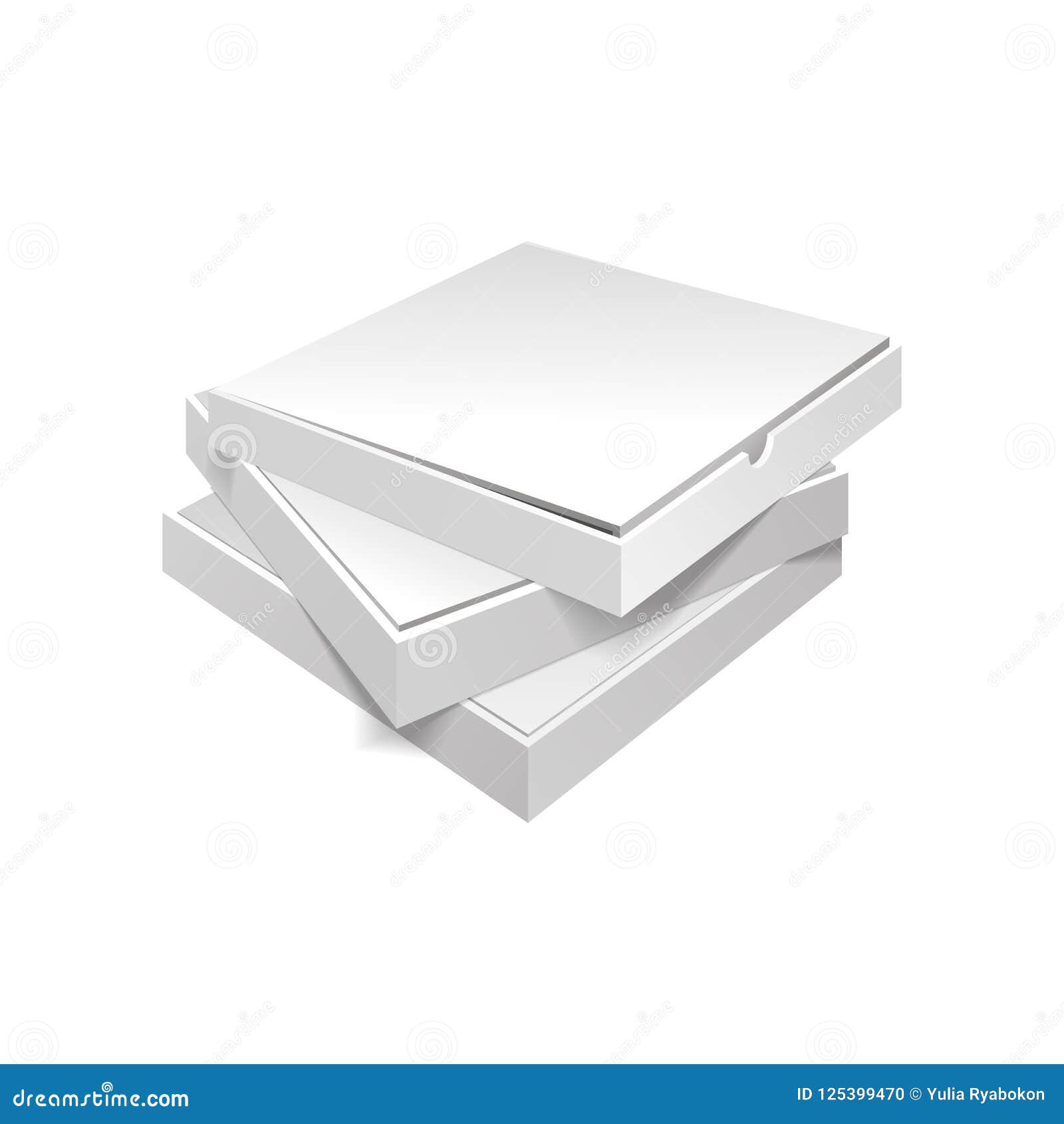 Empty White Small Boxes Realistic Stock Illustration - Illustration of ...