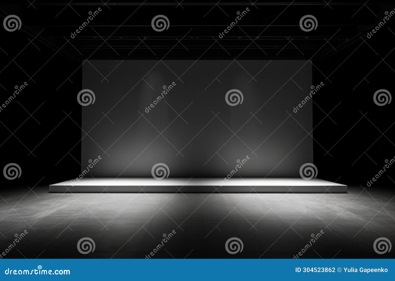 An Empty White Stage Stands Against the Spotlight. Stock Photo - Image ...
