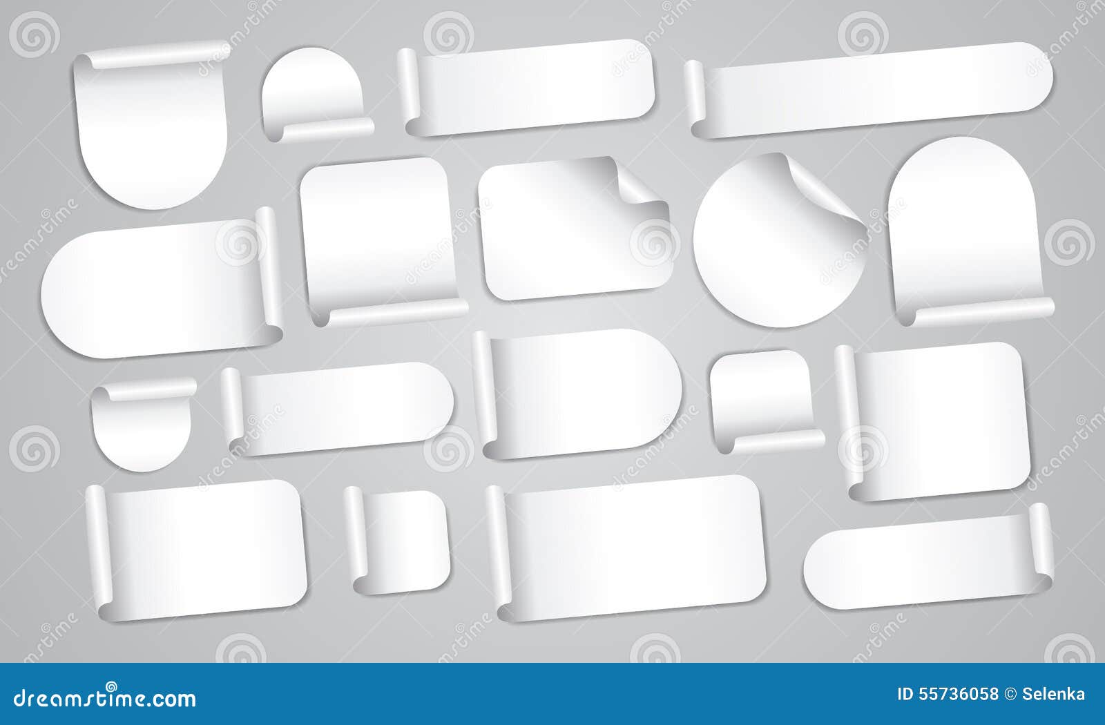 Empty white stickers set stock vector. Illustration of label - 55736058