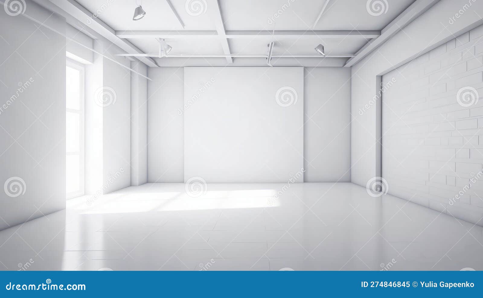 Empty White Studio Room. Illustration AI Generative Stock Image - Image ...