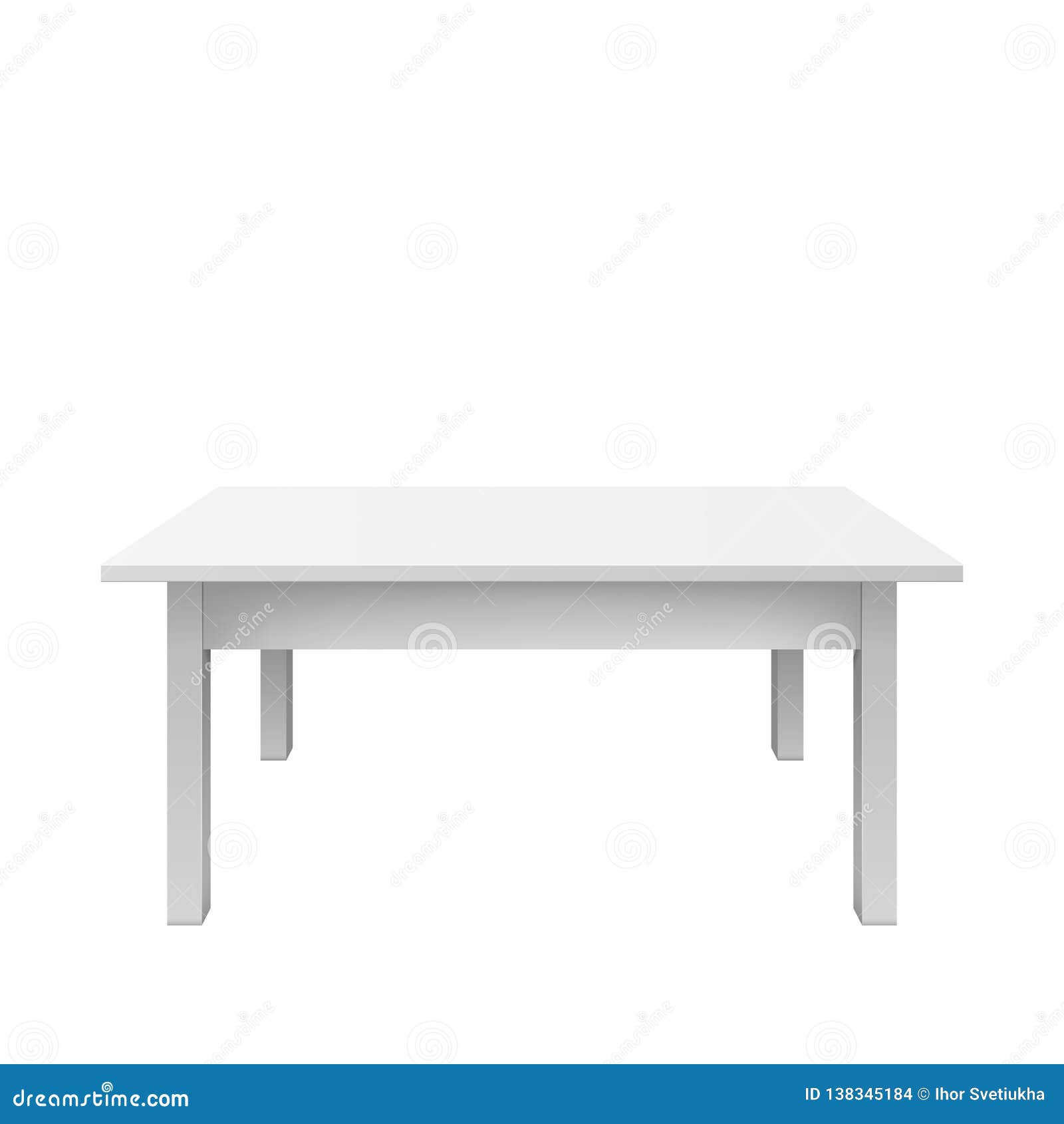 Empty White Table Design. Plastic Teble Isolated on White Background ...