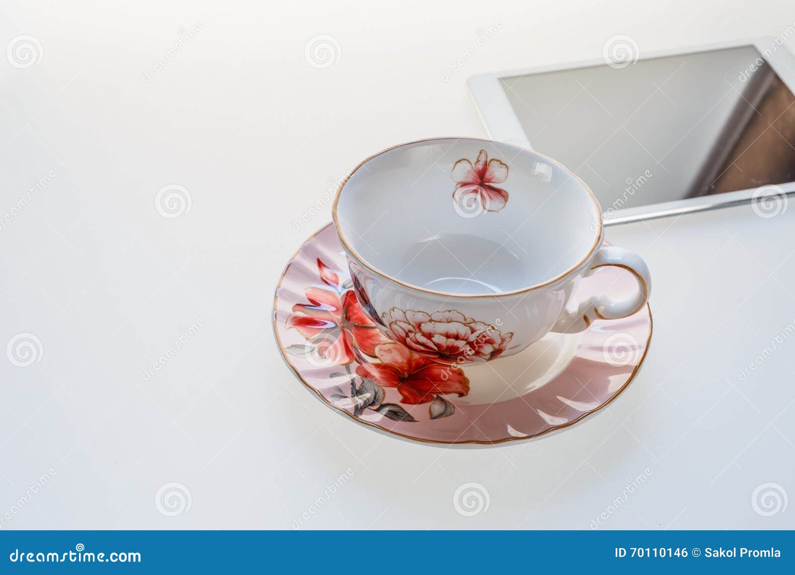 Empty white tea cup stock photo. Image of close, mocca - 70110146