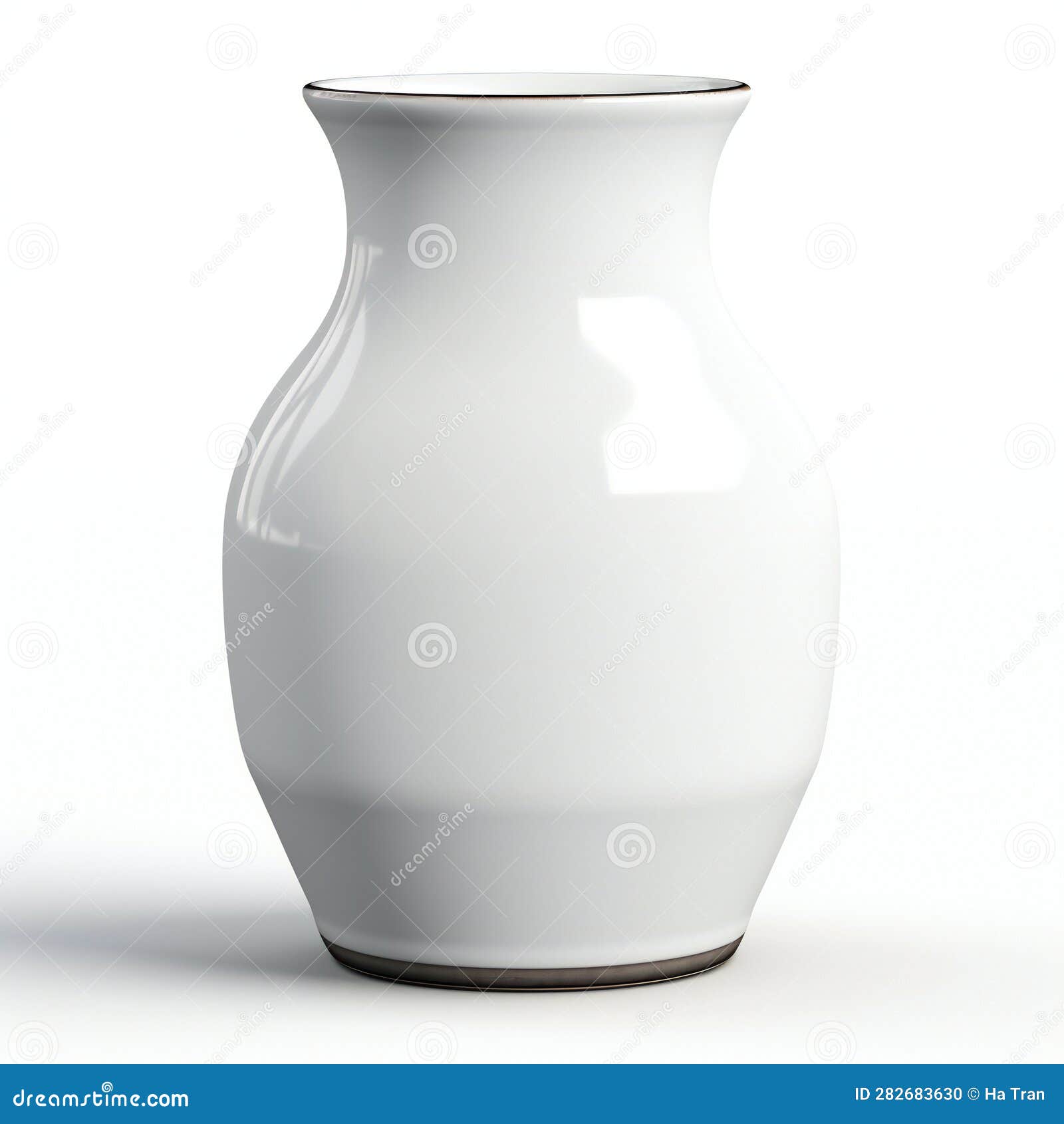 Empty White Vase Isolated on White Background Stock Illustration ...