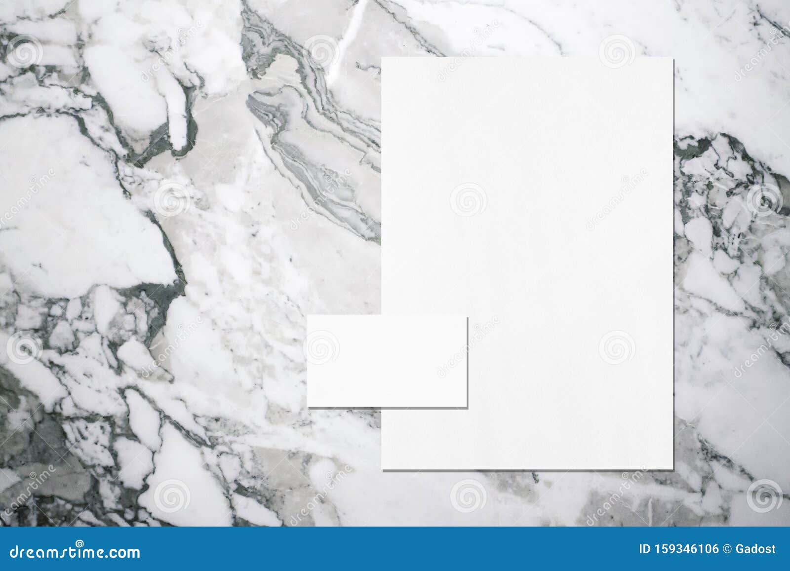 Empty White Vertical Poster and Horizontal Rectangle Business Card ...