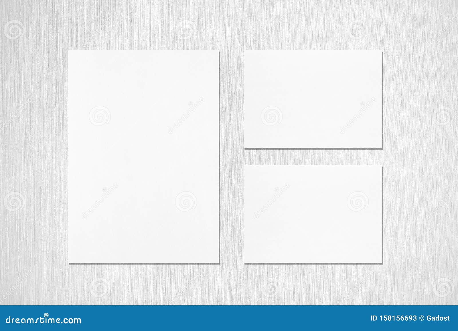 Empty White Vertical Poster and Two Horizontal Rectangle Card Mockups ...