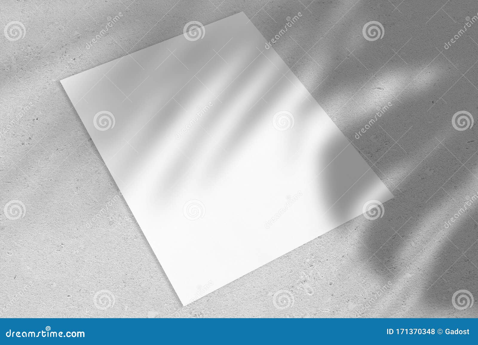 Empty White Vertical Rectangle Poster or Card Mockup with Palm Leaves ...