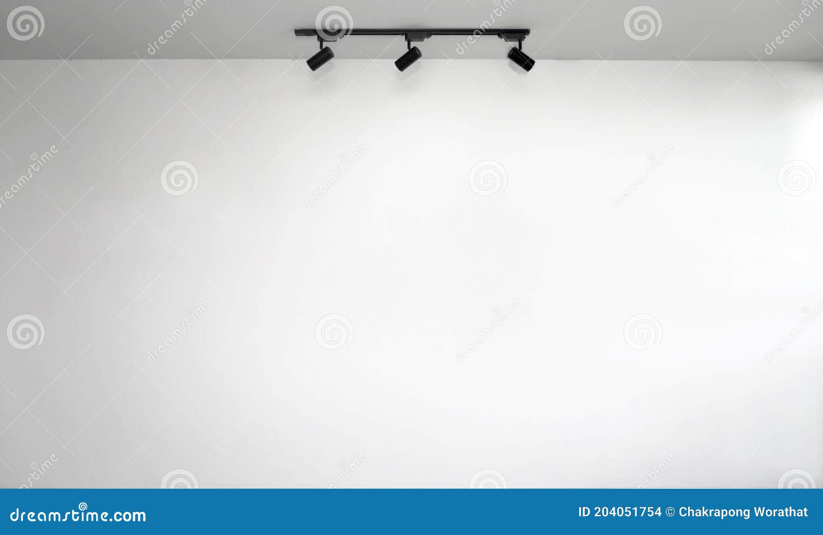 Empty White Wall with Ceiling Light from Panel Bulbs Stock Photo ...
