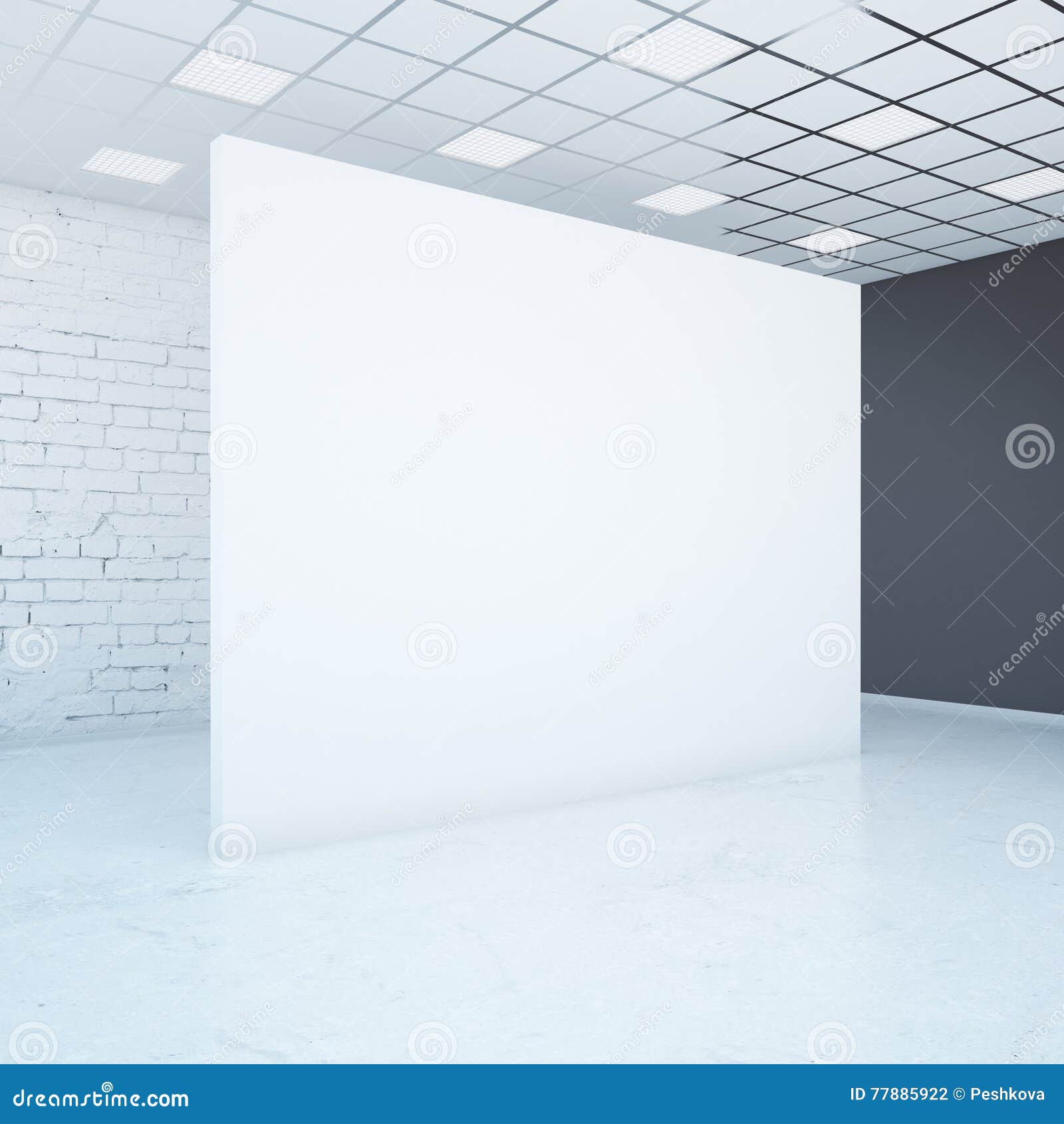Empty white wall side stock illustration. Illustration of modern - 77885922