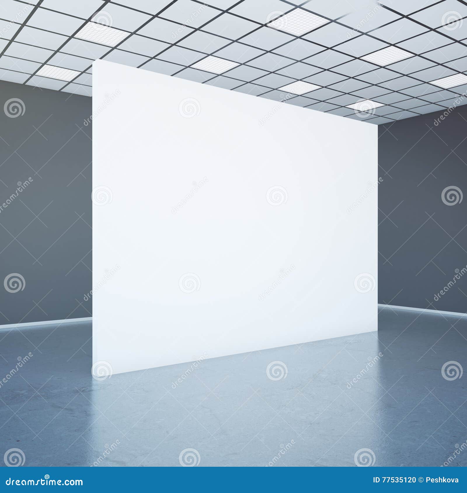 Empty white wall sideview stock illustration. Illustration of floor ...