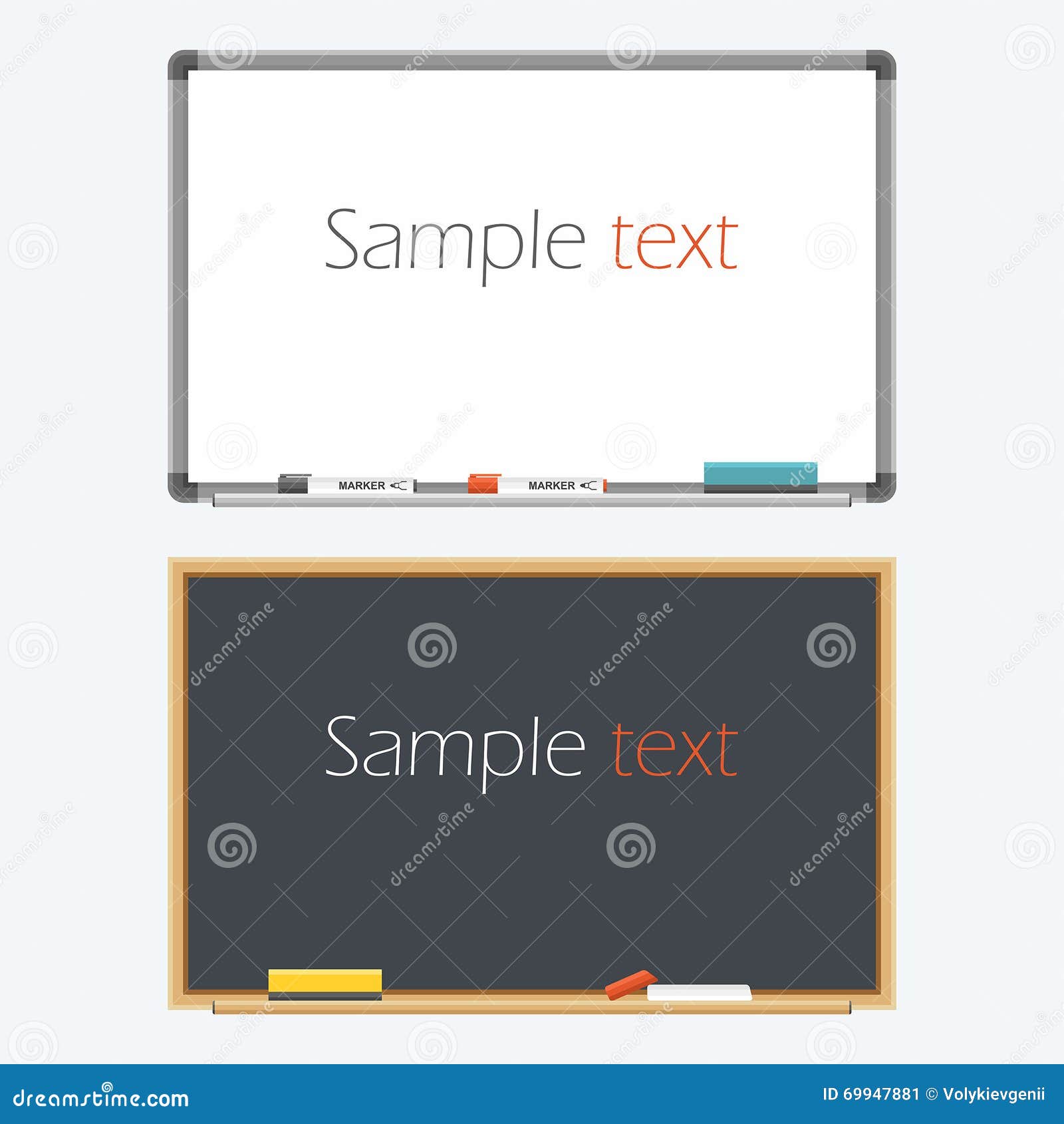 Empty Whiteboard stock vector. Illustration of school - 69947881