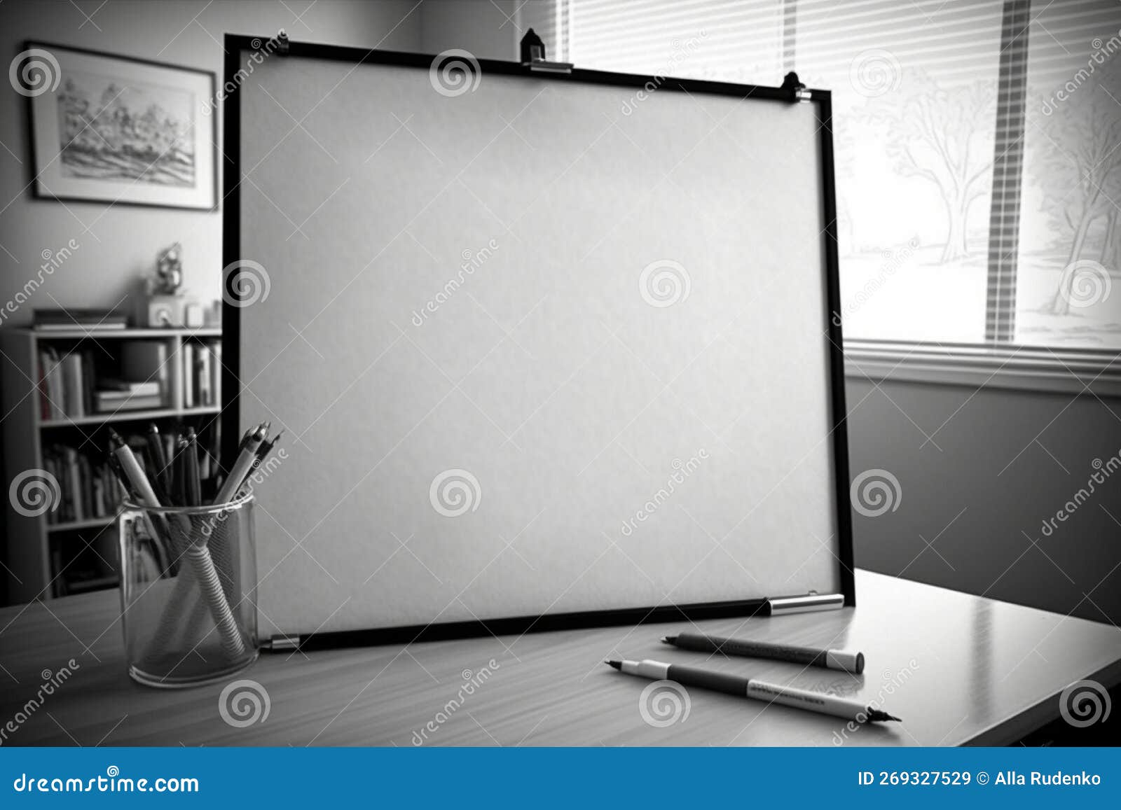 Empty Whiteboard or Magnetic Board for Markers. Office Board. AI ...