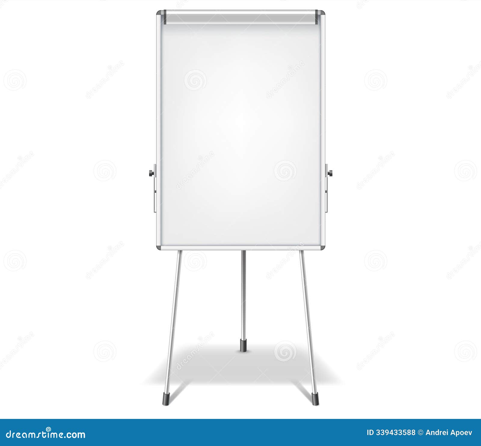 Empty Whiteboard on Metal Legs Realistic Vector Illustration Stock ...