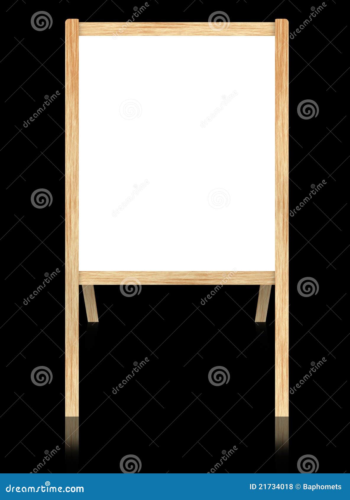 Empty Whiteboard with Wooden Frame Stock Illustration - Illustration of ...