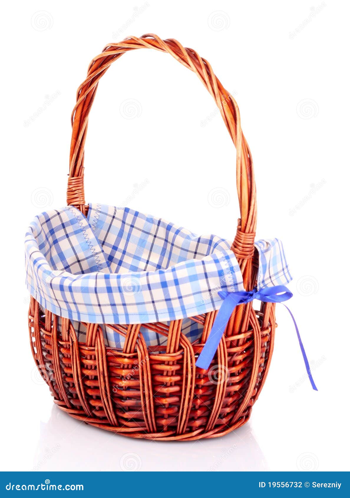 Empty Wicker Basket Isolated Stock Photo - Image of gift, burlap: 19556732