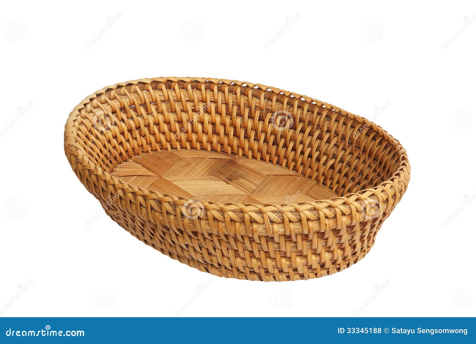 An Empty Wicker Basket Isolated Over White Background. Stock Photo ...