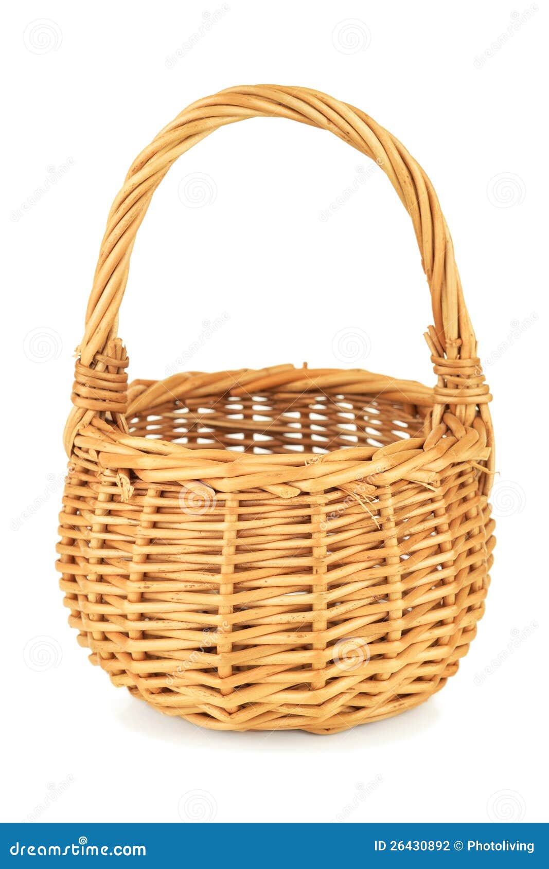 Empty Wicker Basket on White Backgorund Stock Photo - Image of basket ...