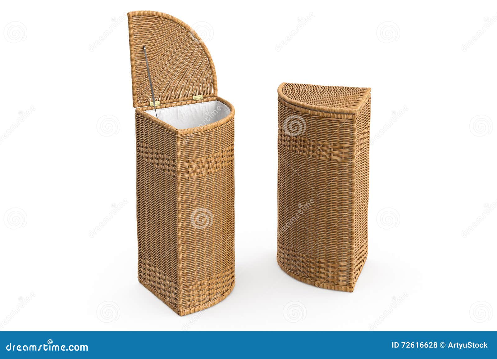 Empty Wicker Baskets Decorative Stock Illustration - Illustration of ...