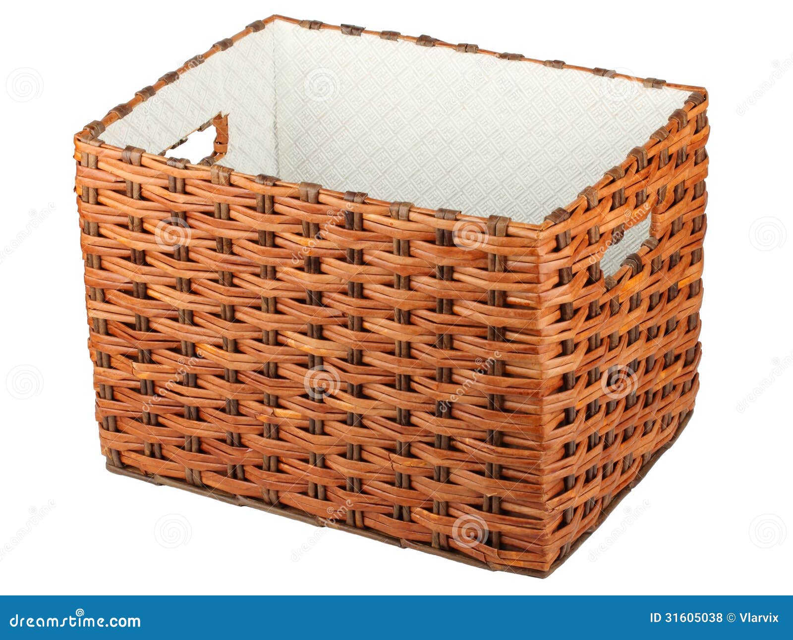 Empty wicker box stock photo. Image of paper, isolated - 31605038