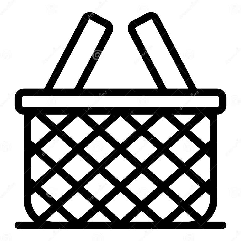 Empty Wicker Icon, Outline Style Stock Vector - Illustration of retro ...