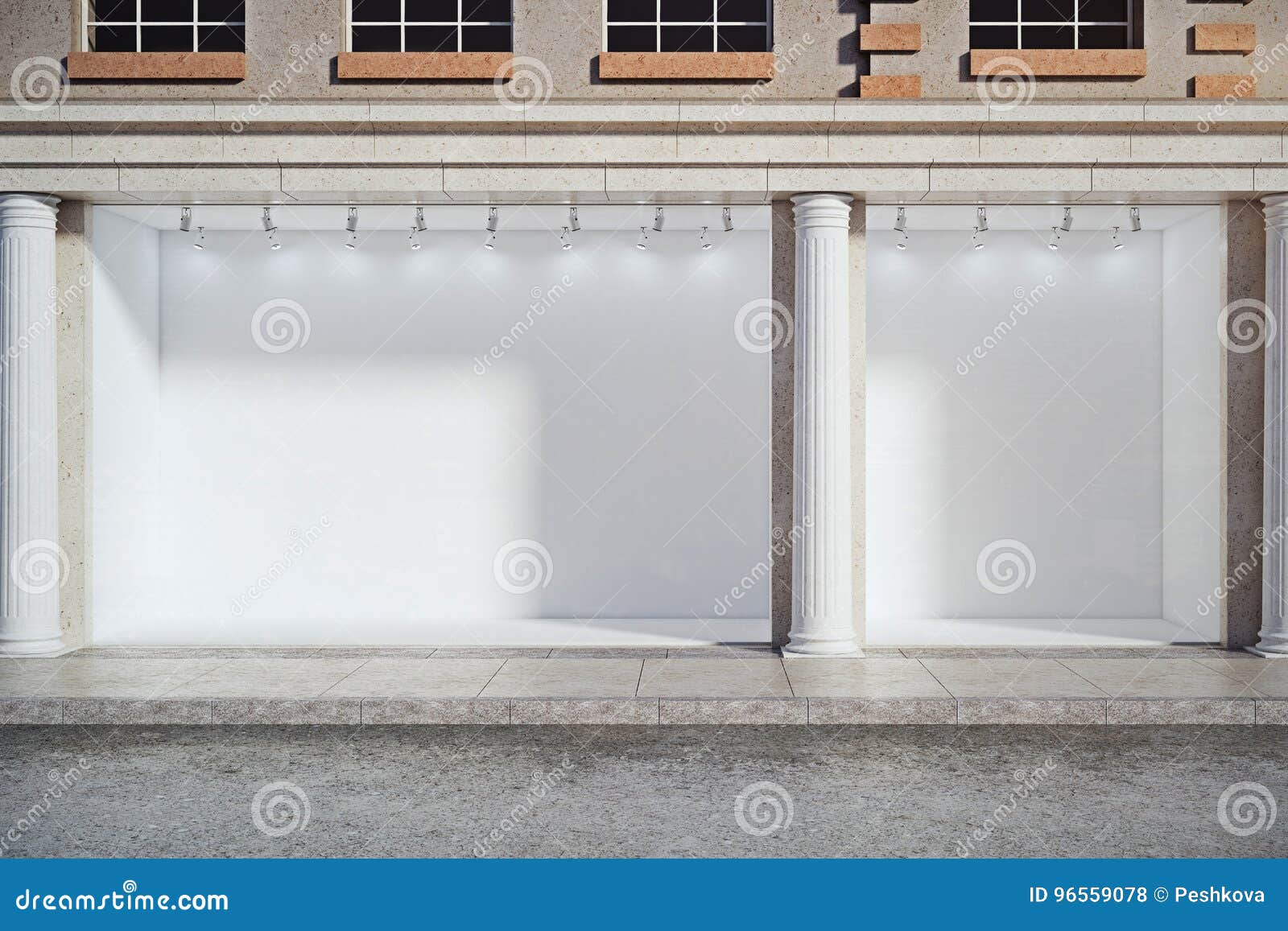 Empty window display stock illustration. Illustration of commercial ...